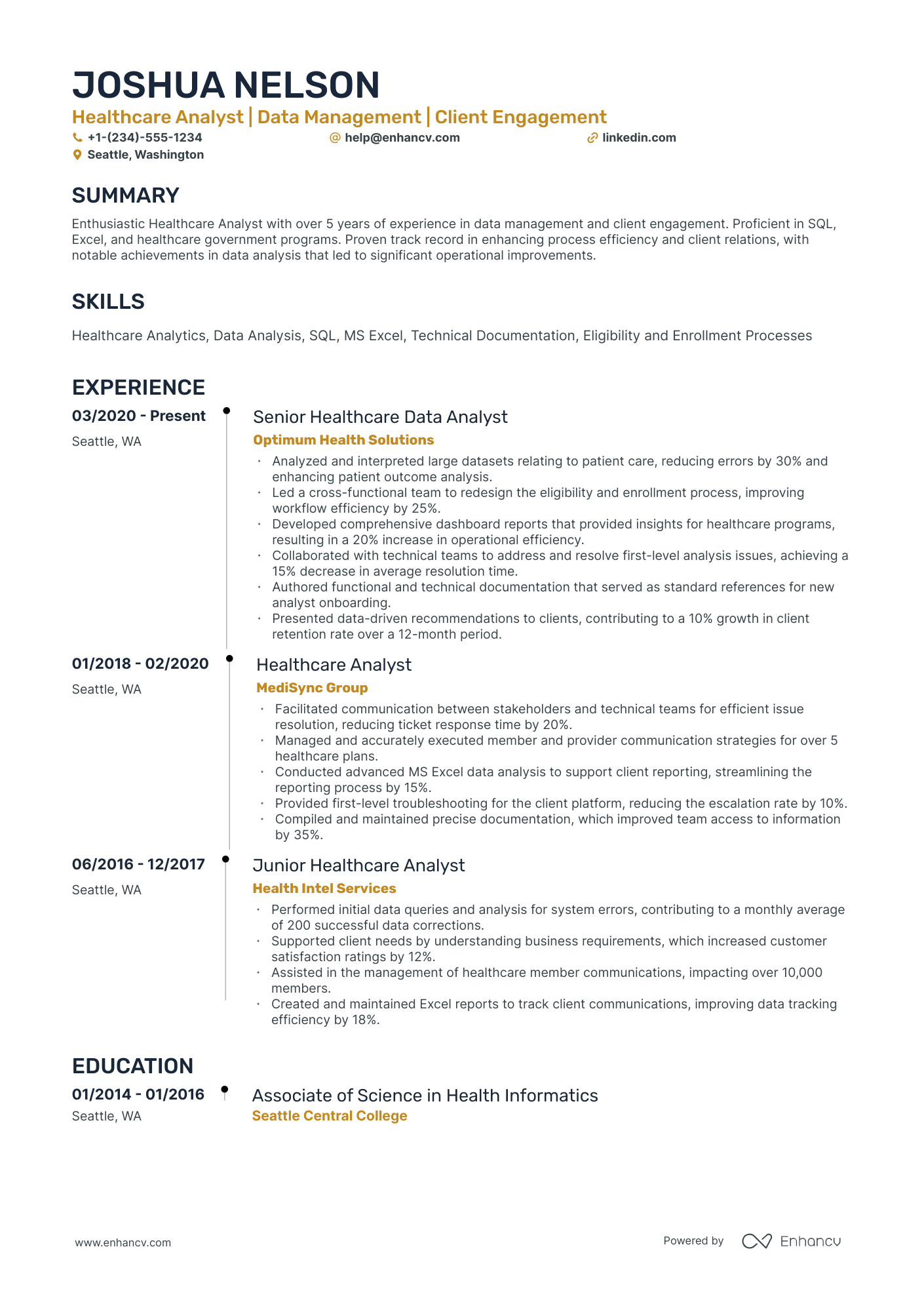 10 Healthcare Business Analyst Resume Examples & Guide for 2025