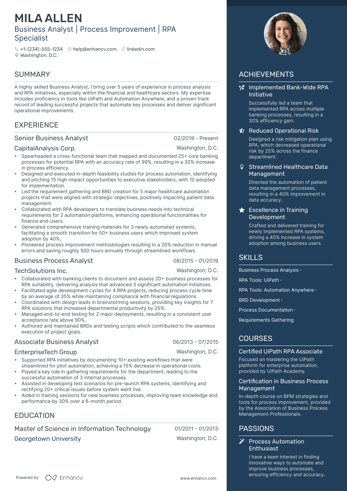5 Rpa Business Analyst Resume Examples & Guide for 2024