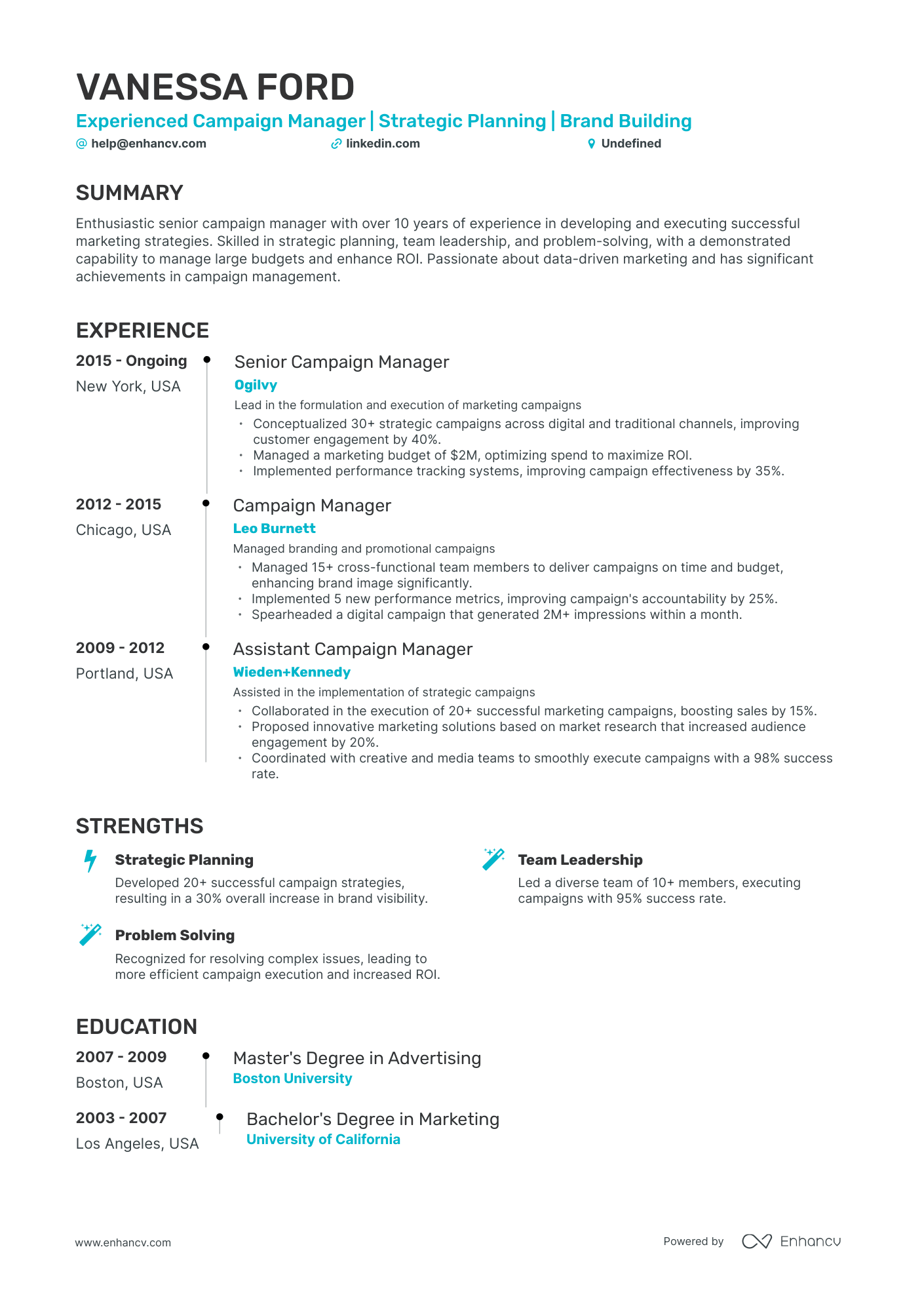 5 Campaign Manager Resume Examples & Guide for 2024