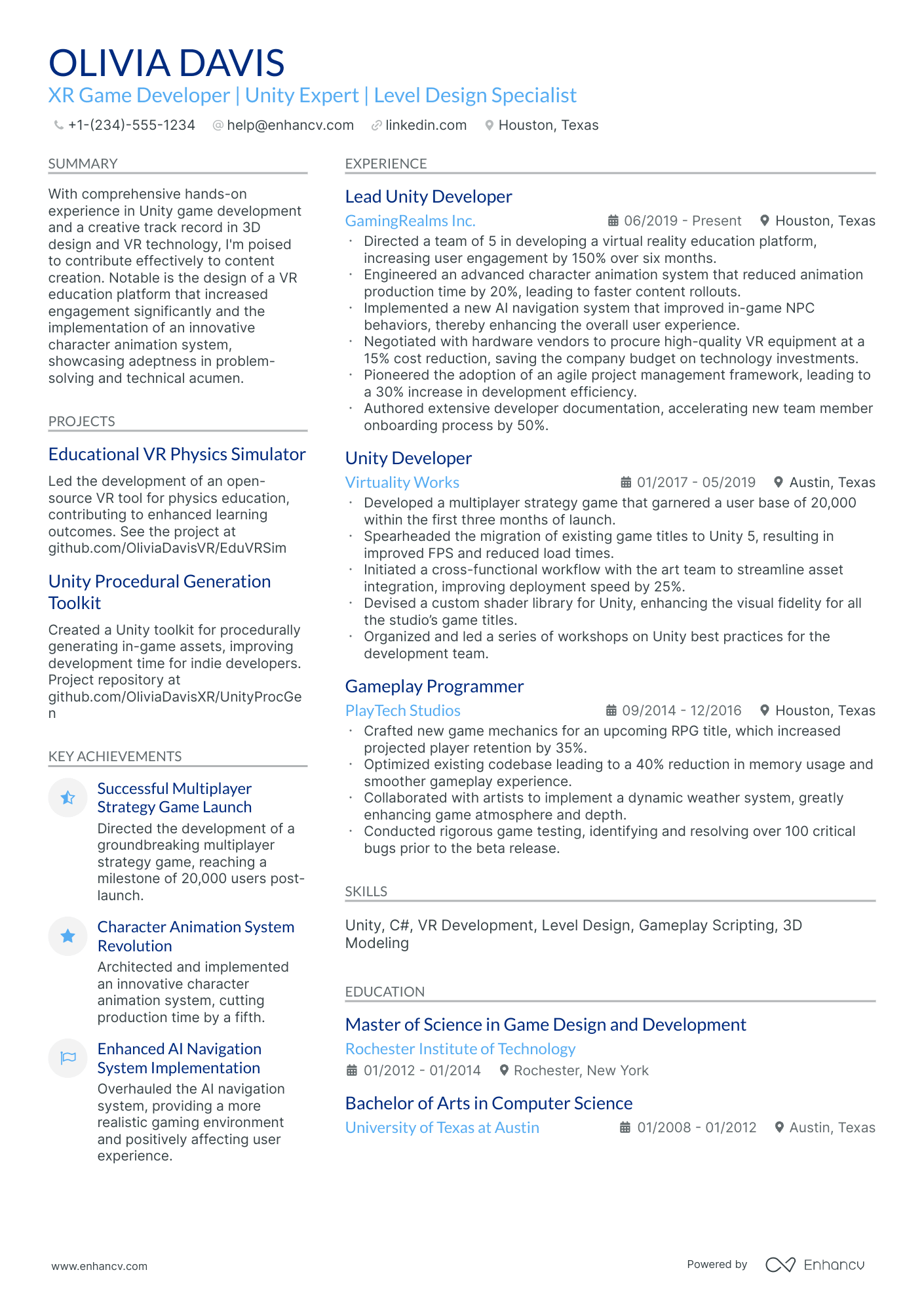 10 Game Developer Resume Examples & Guide for 2026