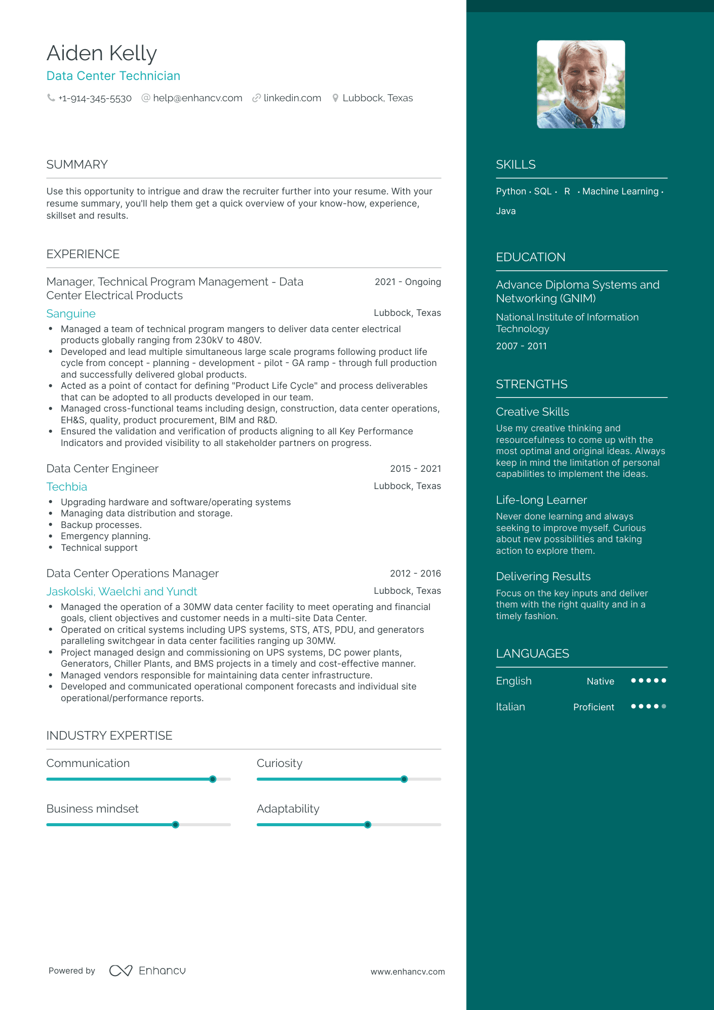 6 Data Center Technician Resume Examples & Guide for 2024