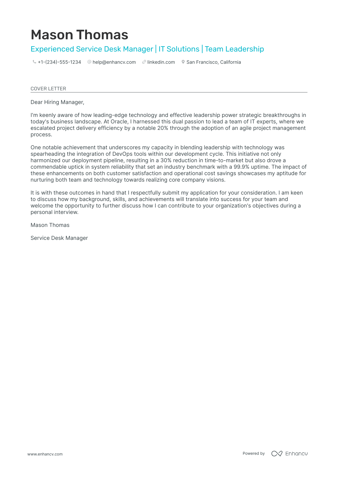 5 Professional Help Desk Cover Letter Examples and Template for 2024 ...