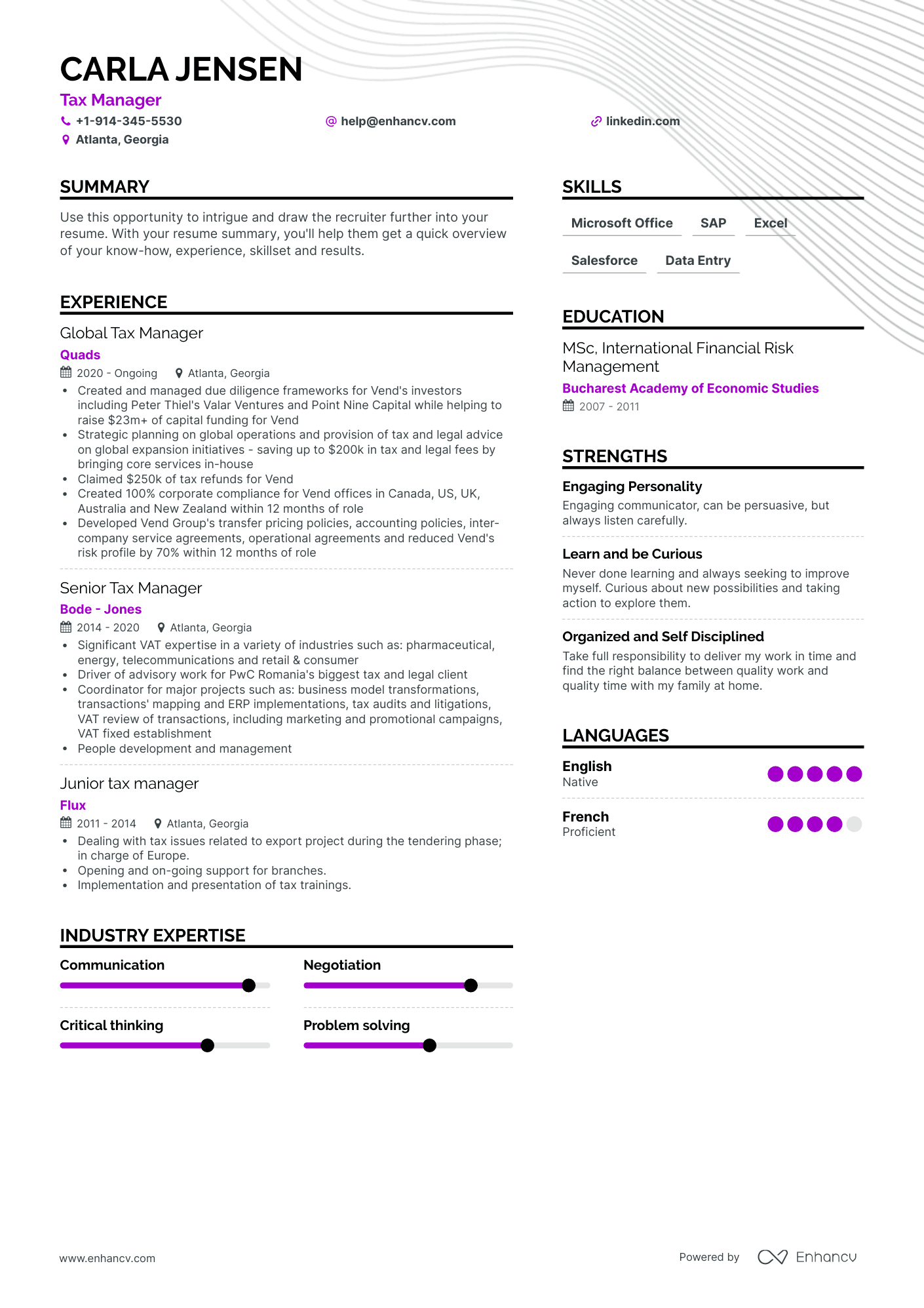 Tax Manager Resume Examples & Guide for 2023 (Layout, Skills, Keywords ...