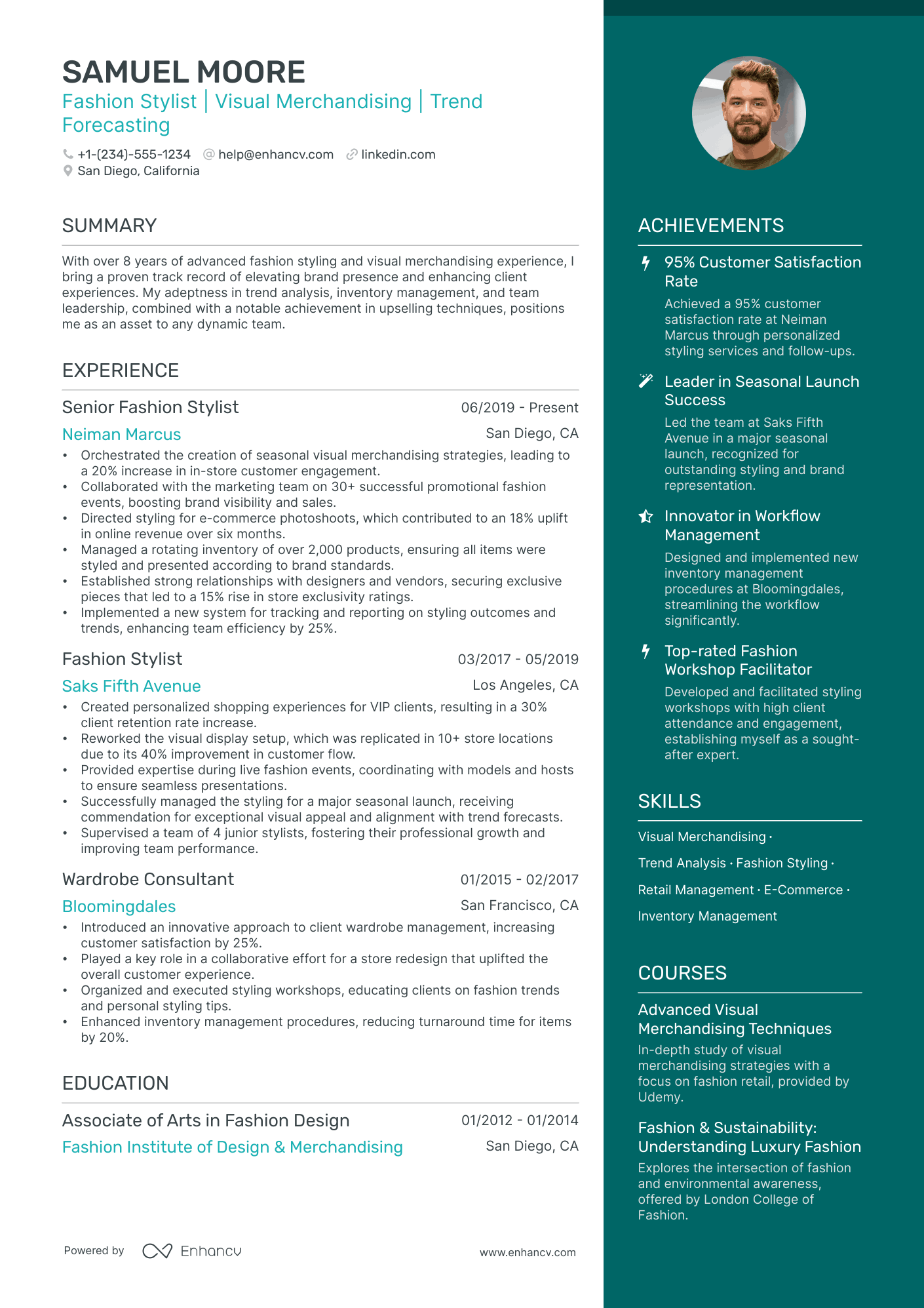 5 Fashion Stylist Resume Examples & Guide for 2025