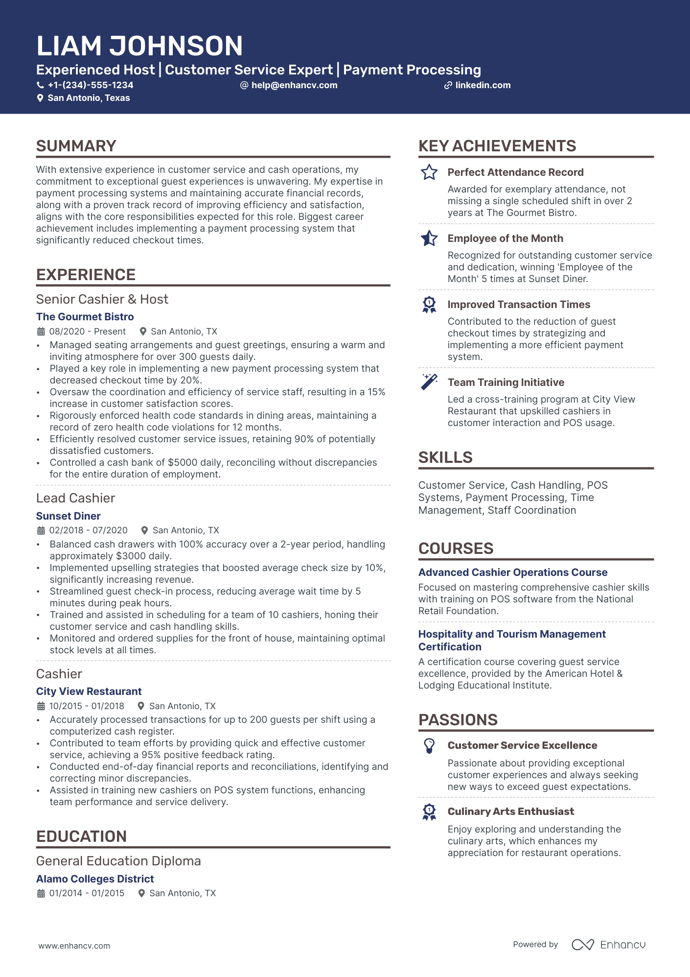 10 Food Cashier Resume Examples & Guide for 2026
