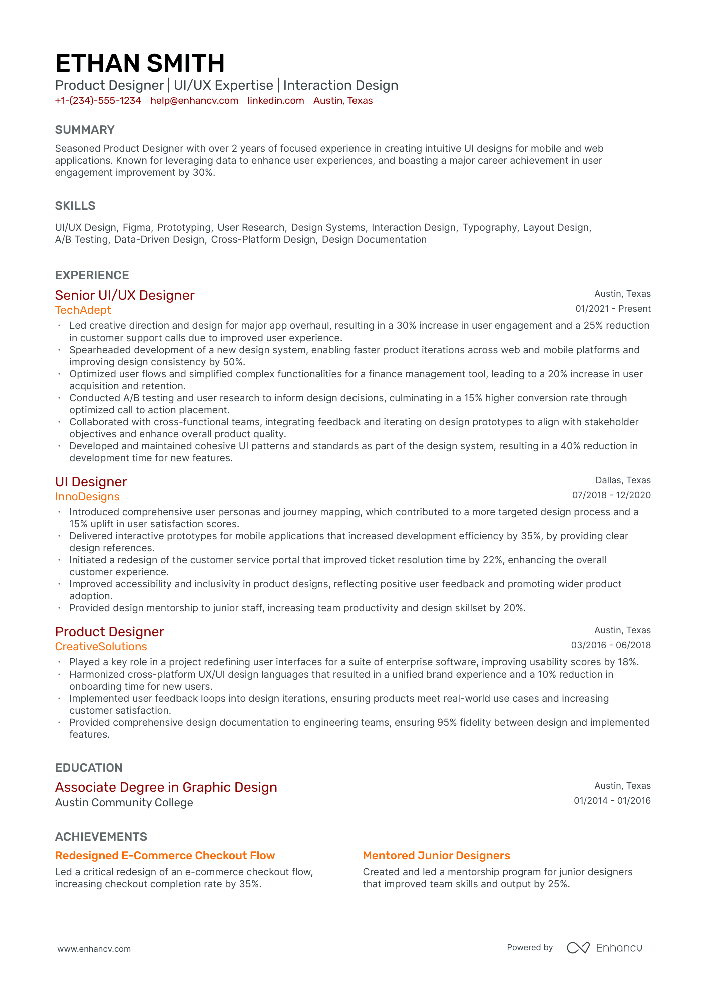 5 Product Designer Resume Examples & Guide for 2025