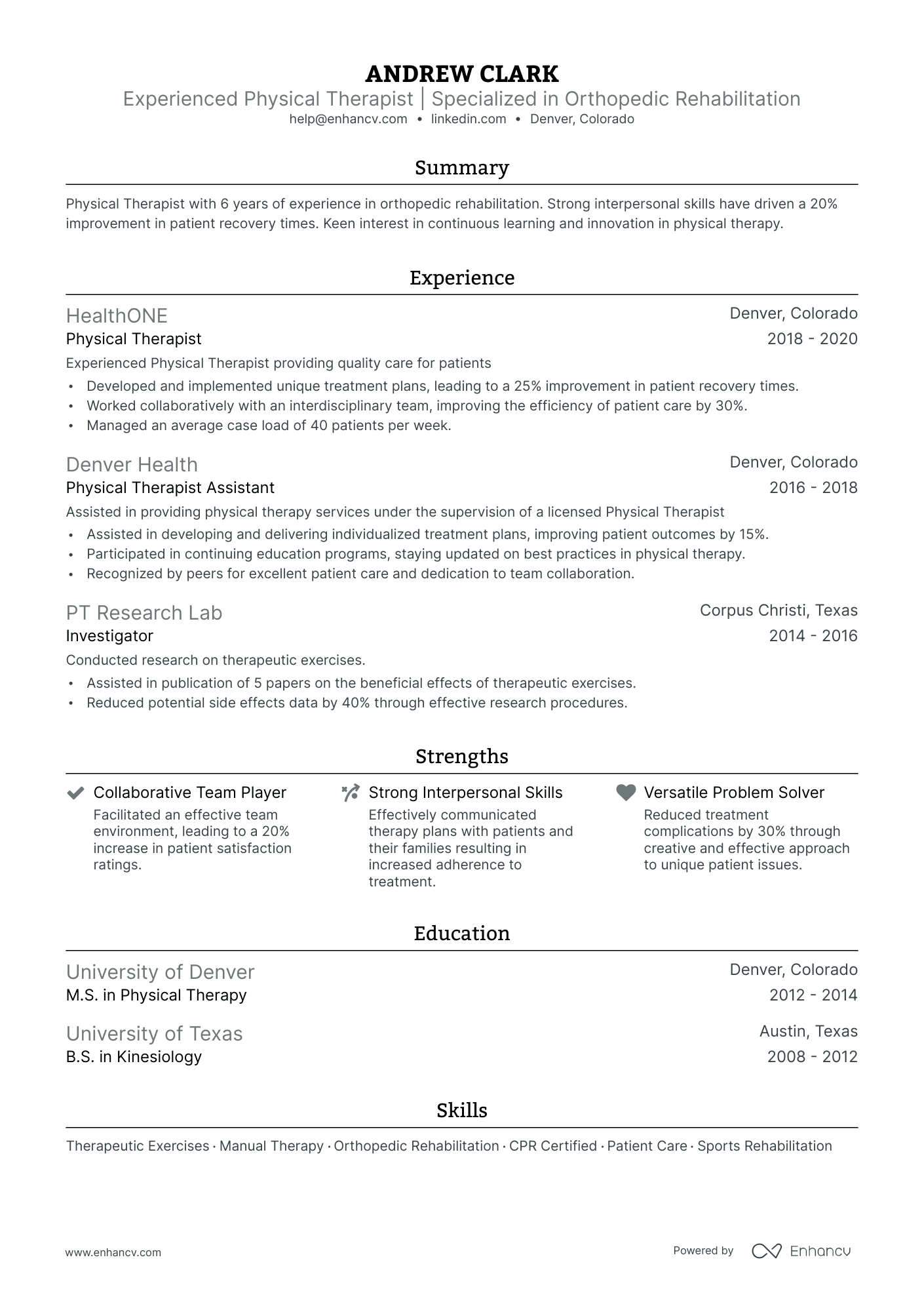 5 Physical Therapist Assistant Resume Examples & Guide for 2024