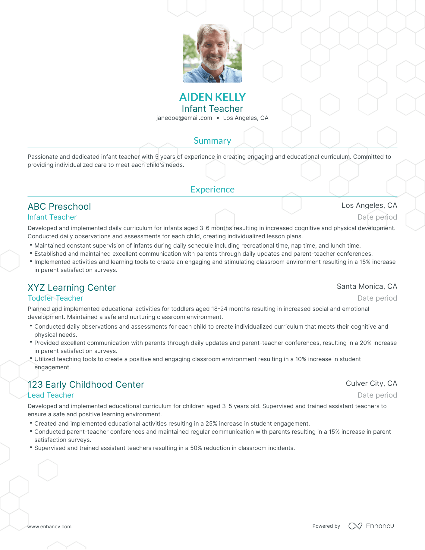 5 Infant Teacher Resume Examples & Guide for 2024