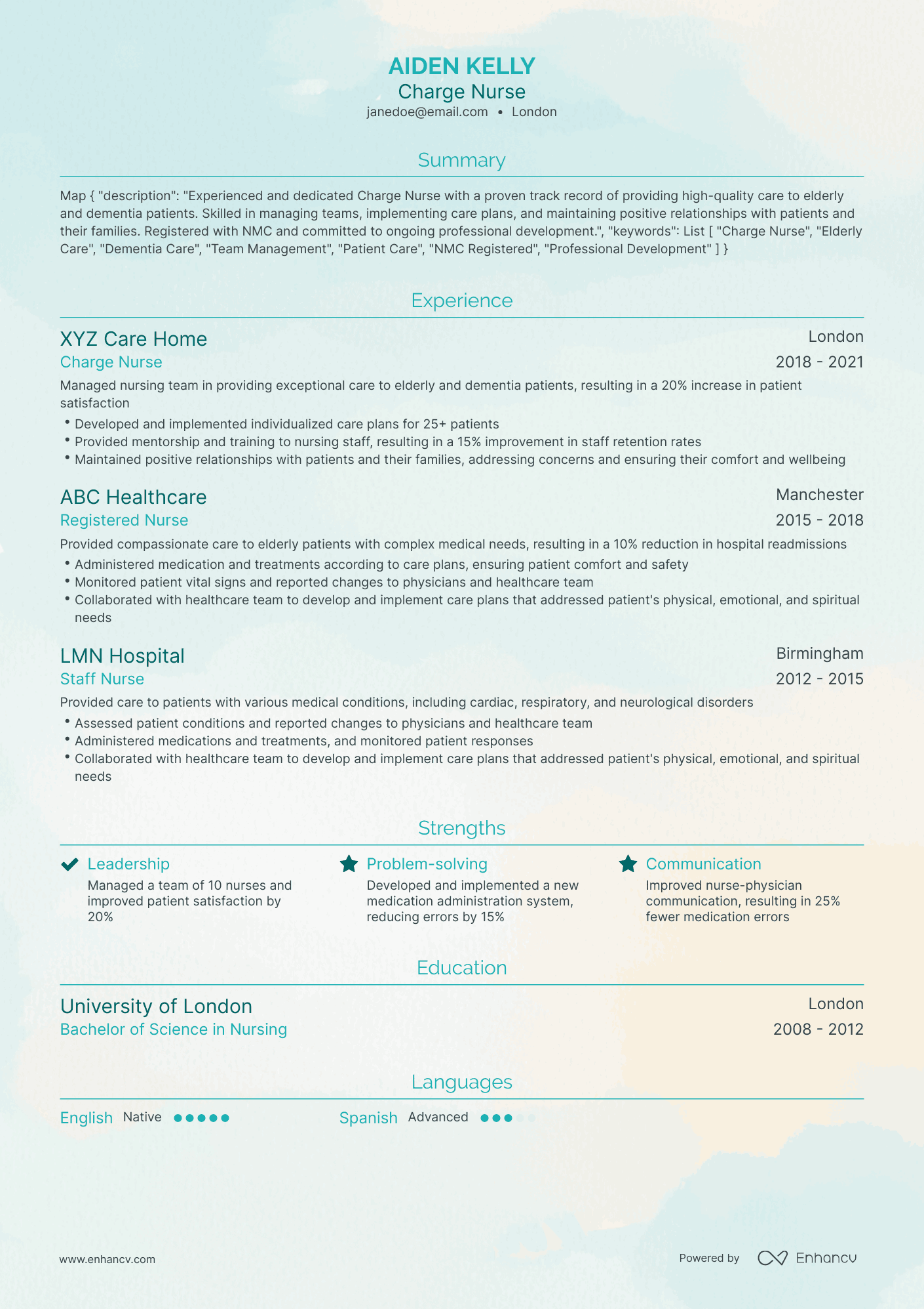 5 Charge Nurse Resume Examples & Guide for 2023