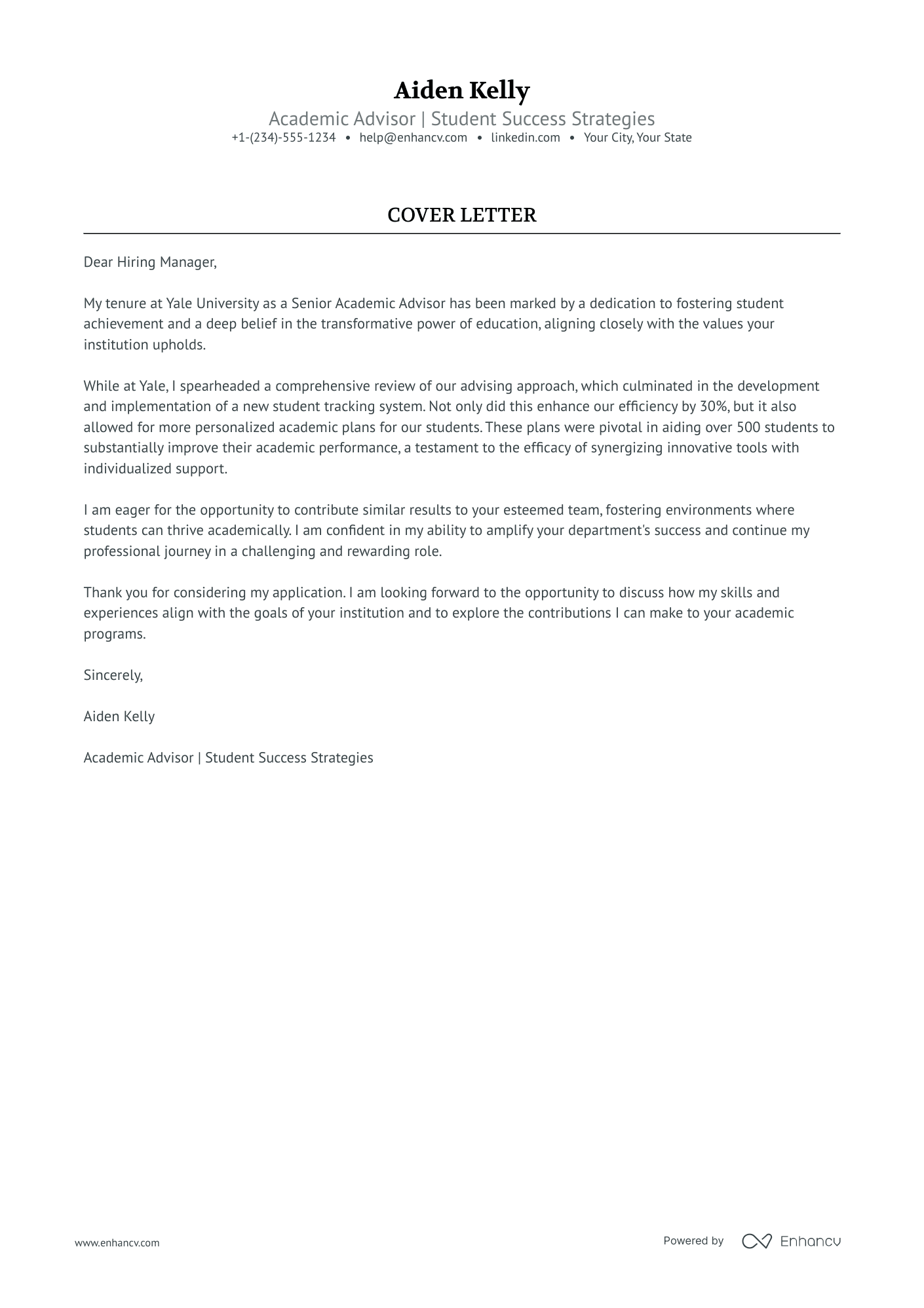 8 Professional Academic Cover Letter Examples and Template for 2026 ...