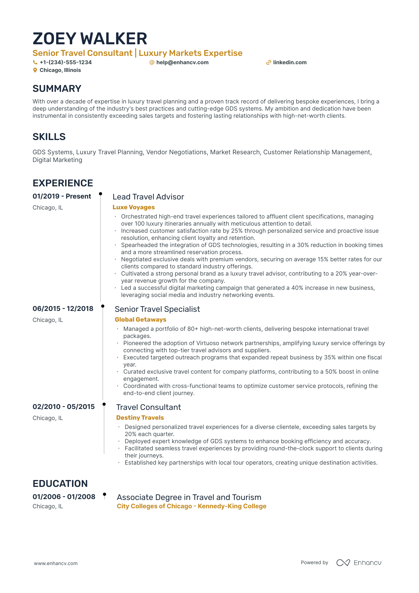 Travel Consultant Resume Examples & Guide for 2025