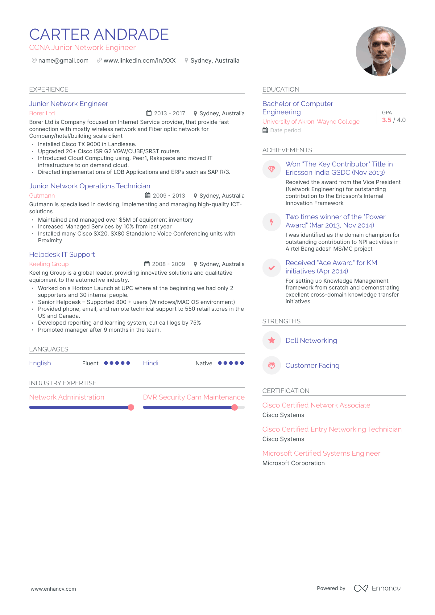 5 Entry Level Network Engineer Resume Examples & Guide for 2023