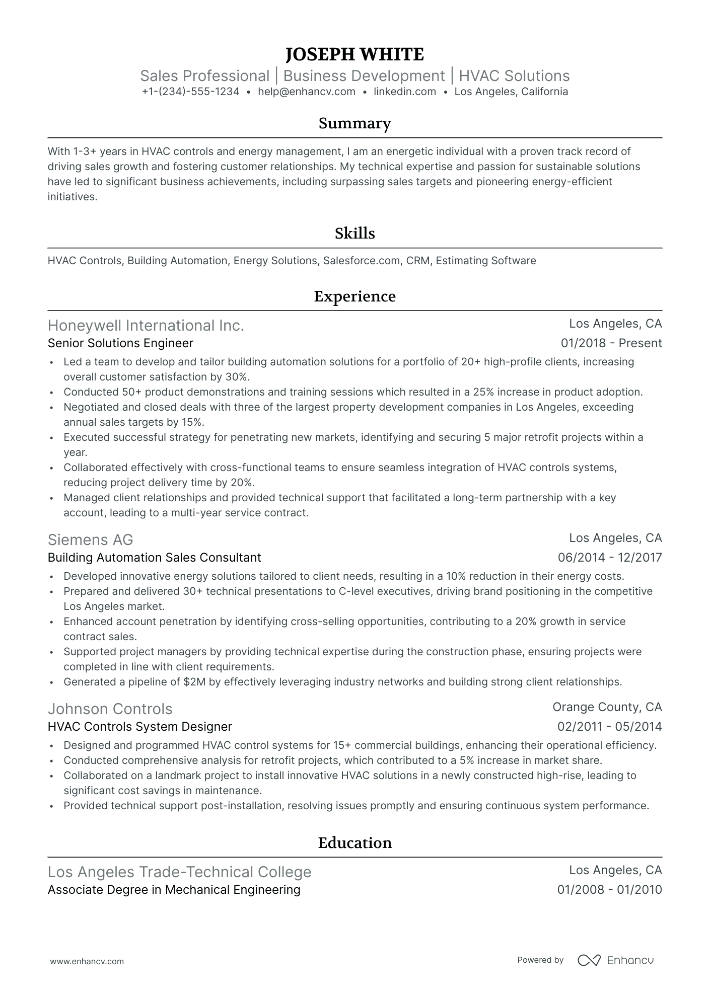 10 Construction Sales Resume Examples & Guide for 2025