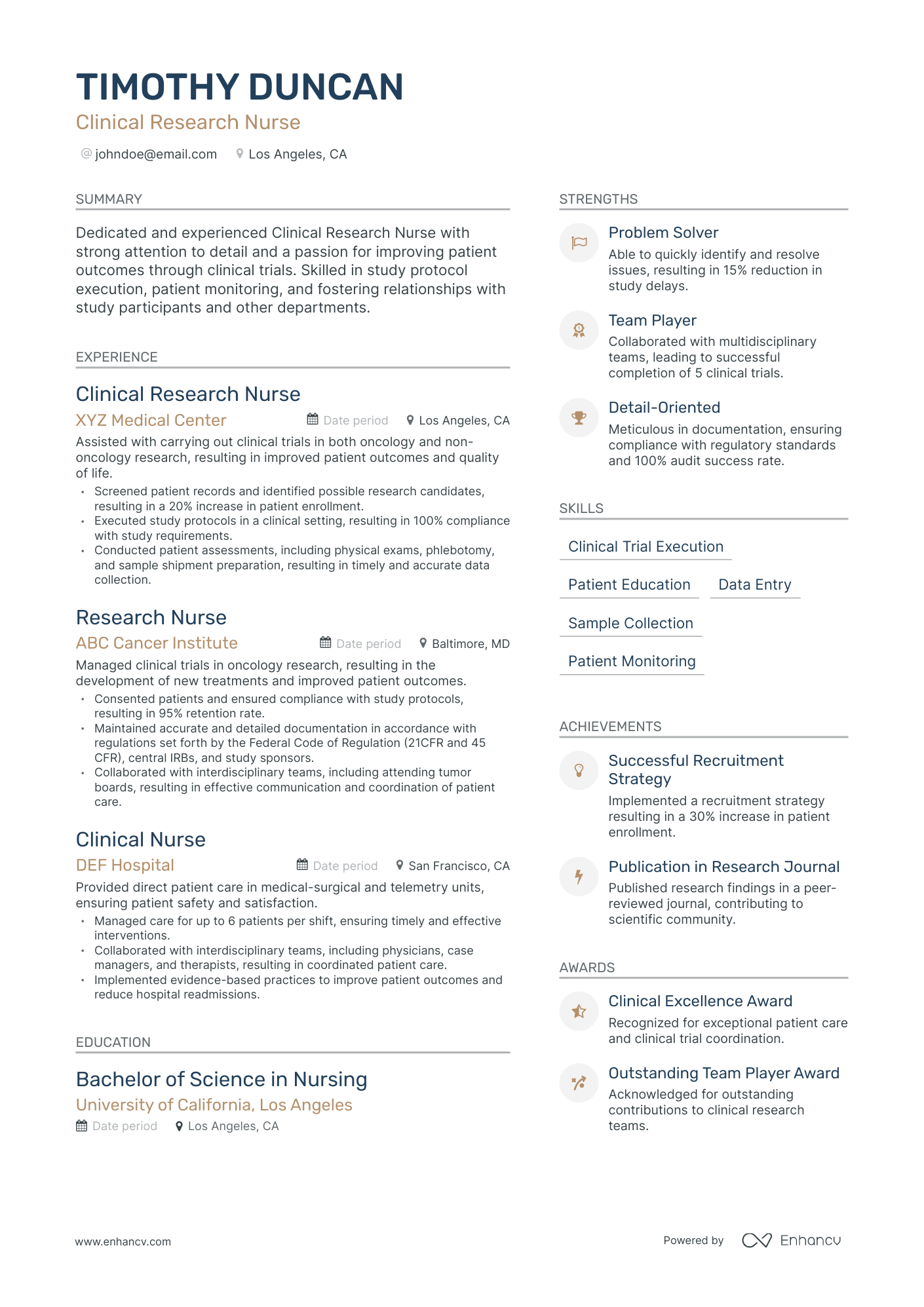 5 Clinical Research Nurse Resume Examples & Guide for 2023