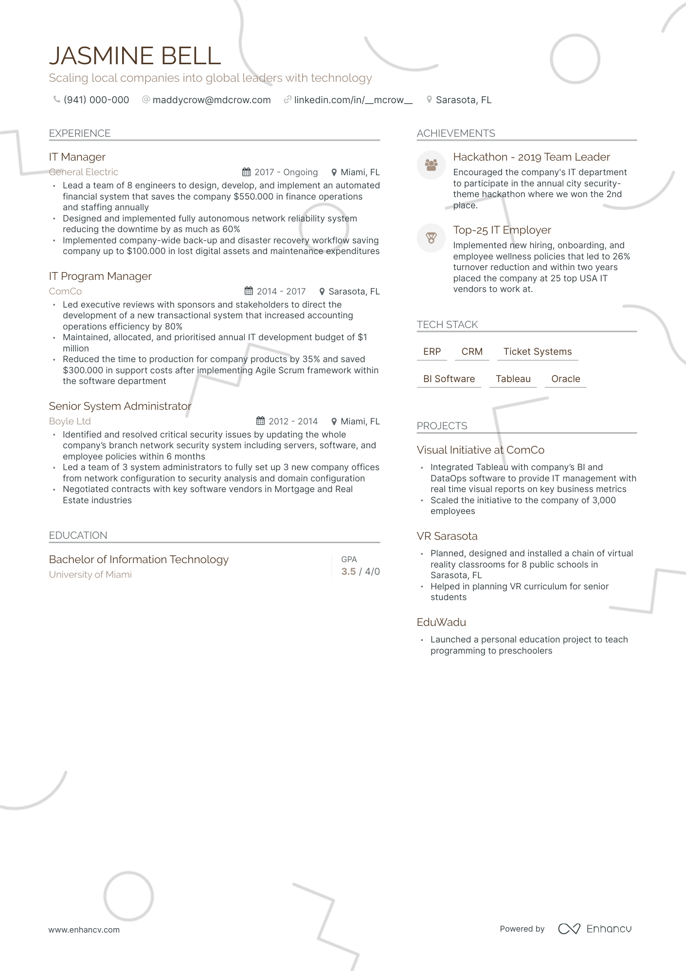 16 IT Manager Resume Examples & Guide for 2024