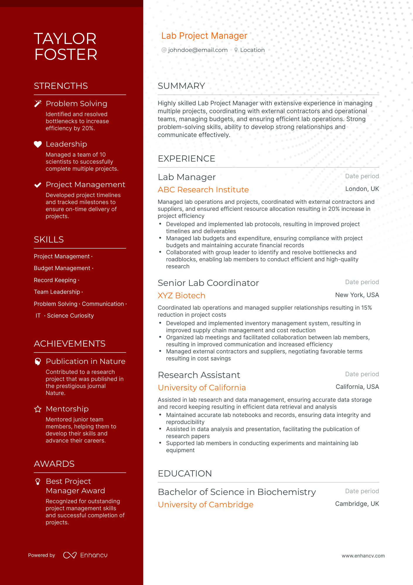 7 Scientist Resume Examples & Guide for 2024