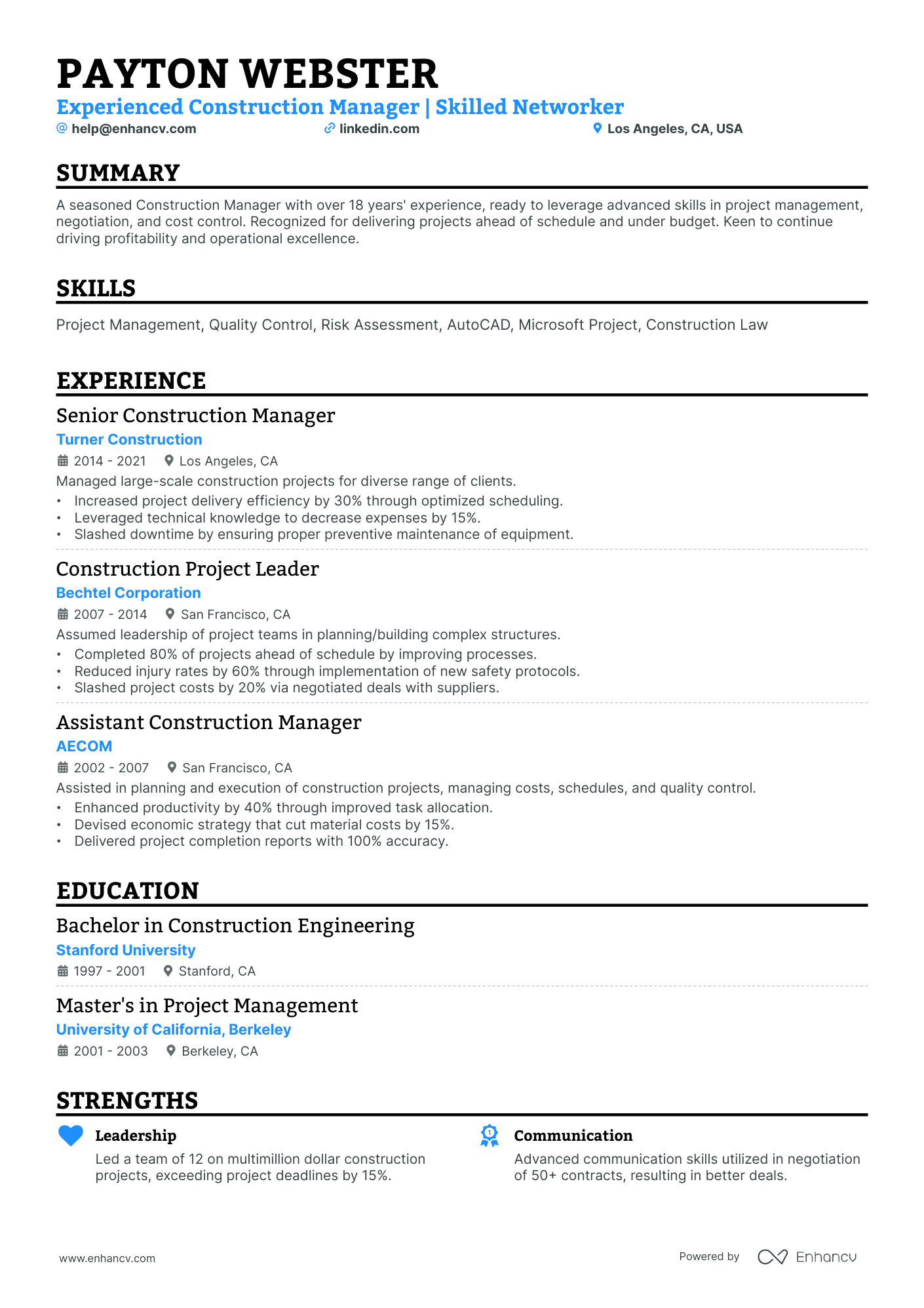 10 Construction Business Owner Resume Examples & Guide for 2026