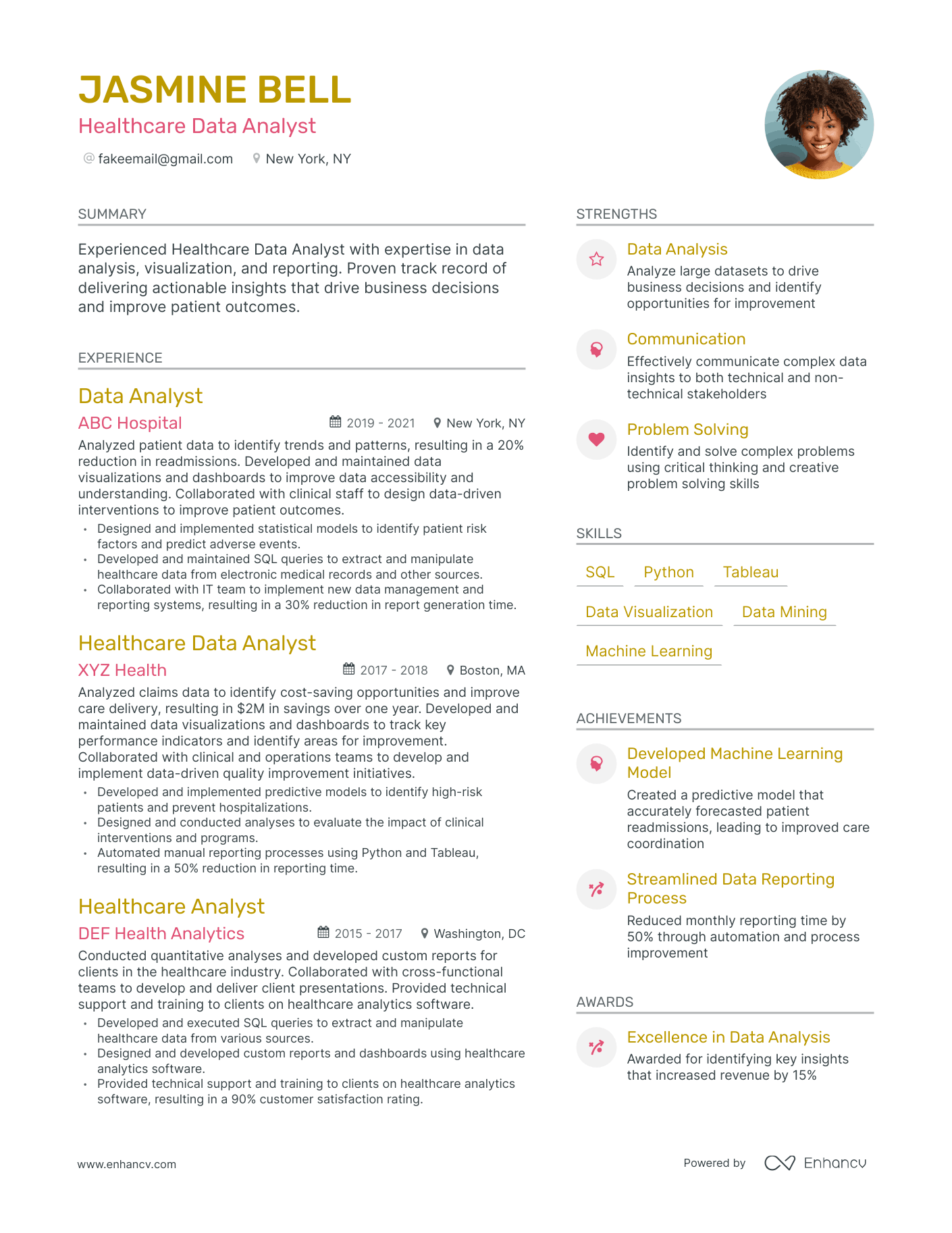 5 Healthcare Data Analyst Resume Examples & Guide for 2023