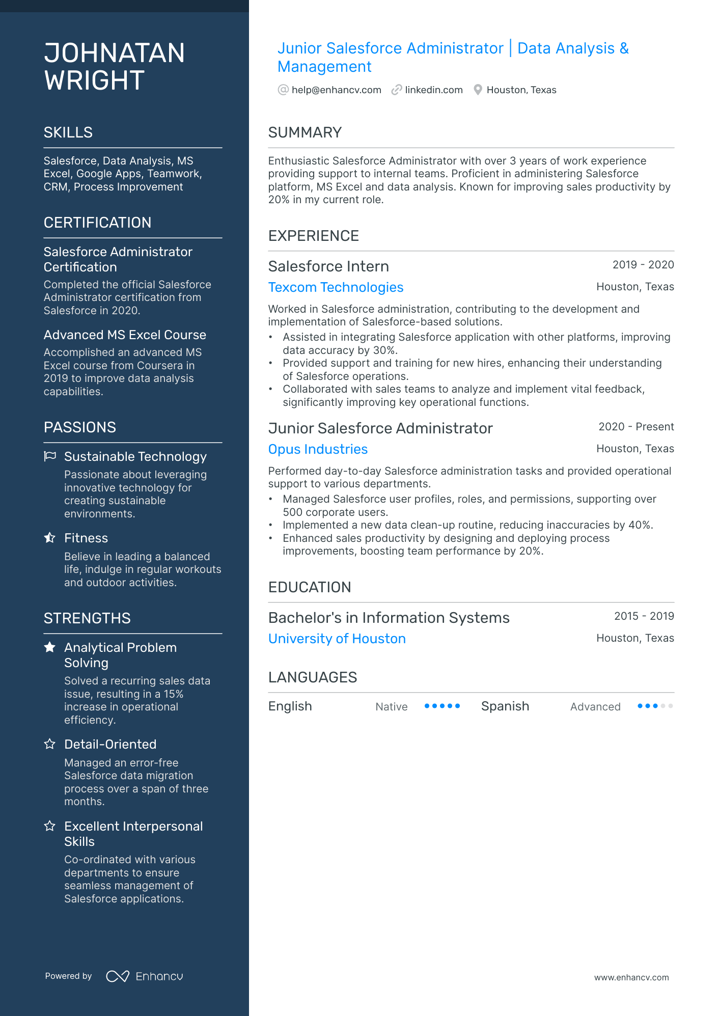 10 Junior Salesforce Admin Resume Examples & Guide for 2026