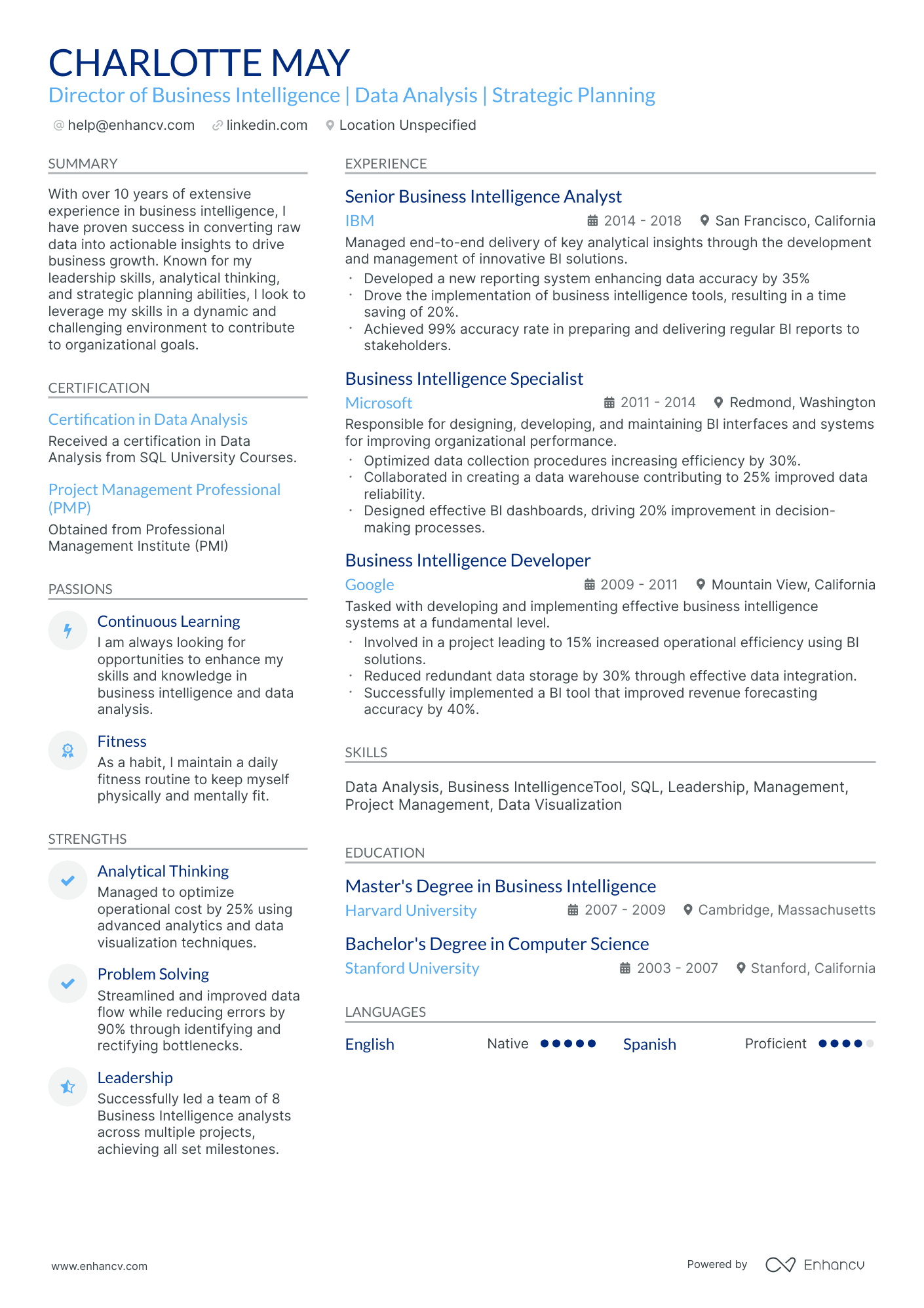 10 Business Intelligence Director Resume Examples & Guide for 2026