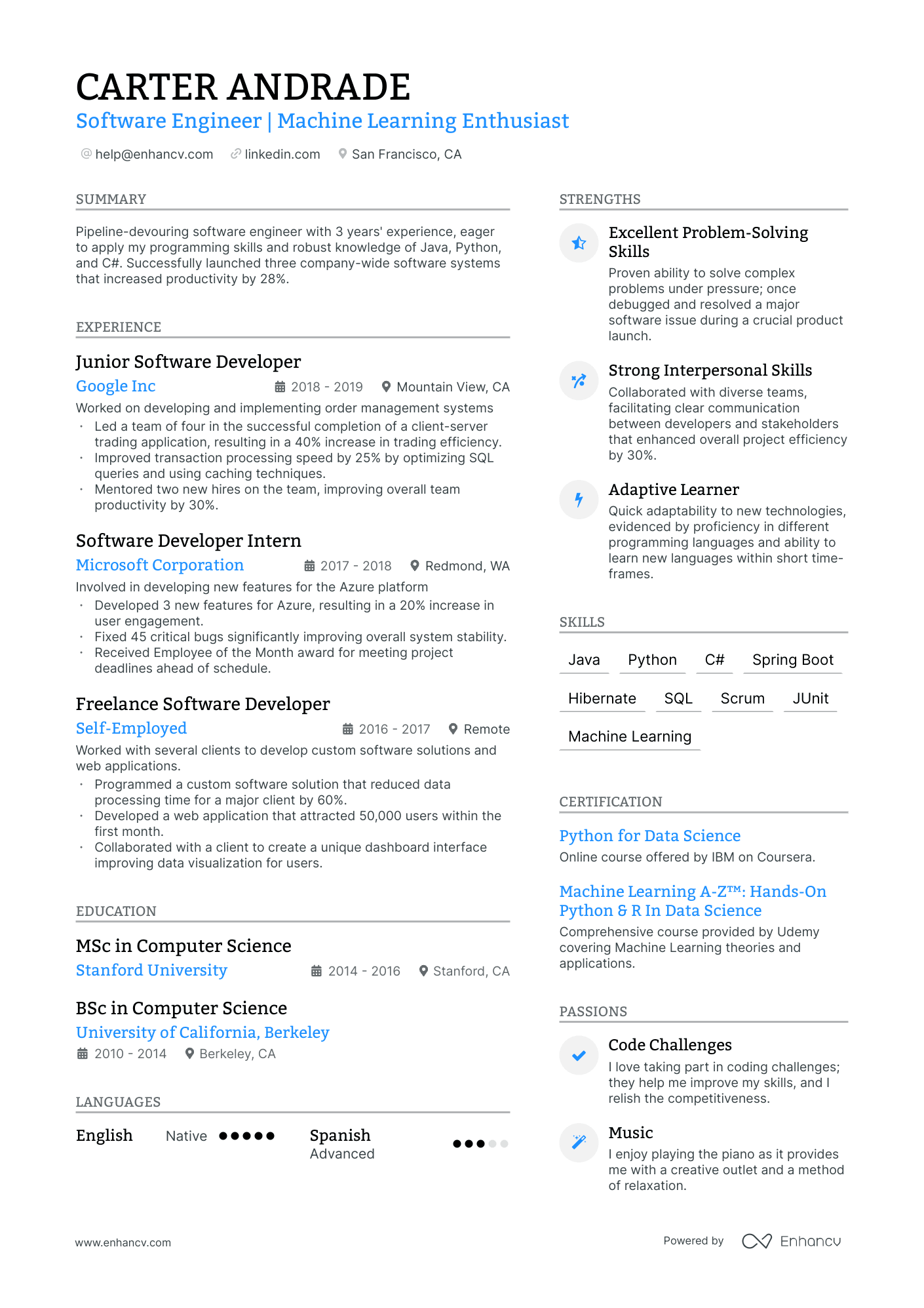 5 Software Engineer New Grad Resume Examples & Guide for 2024