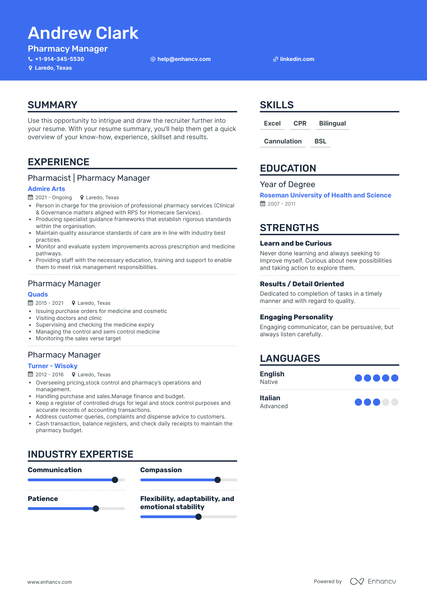 Pharmacy Manager Resume Examples & Guide for 2023 (Layout, Skills ...