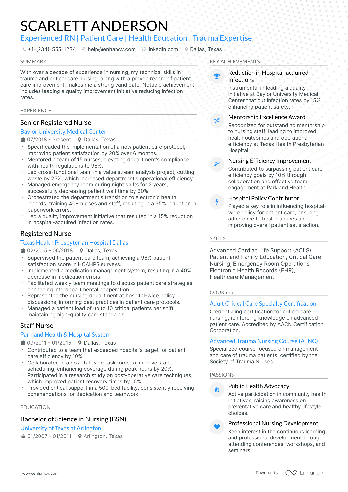 10 Staff Nurse Resume Examples & Guide for 2025