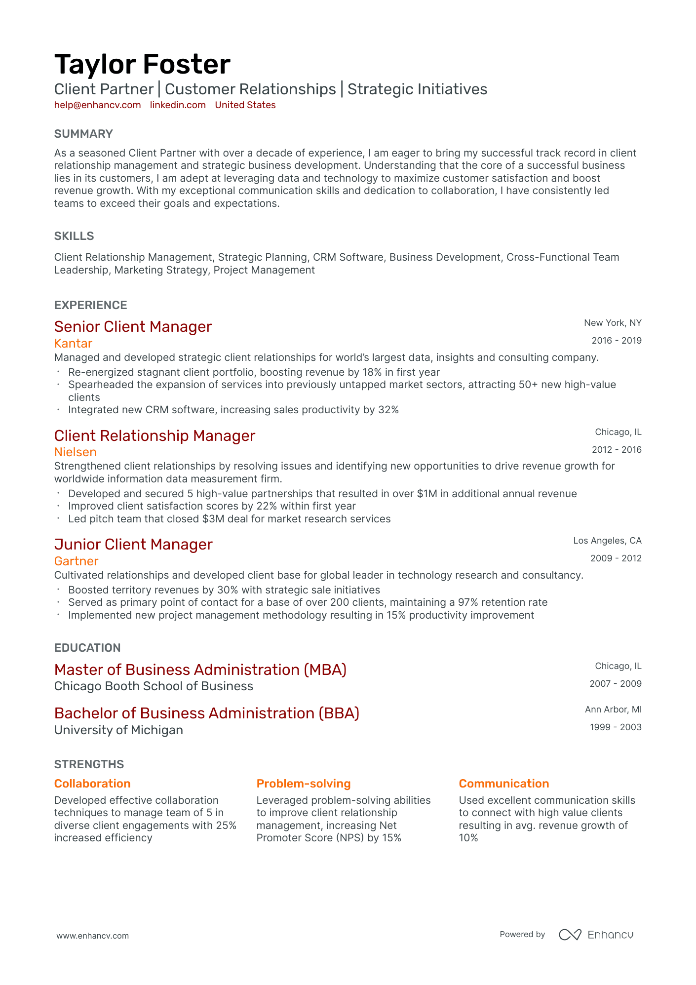 10 Client Partner Resume Examples & Guide for 2026