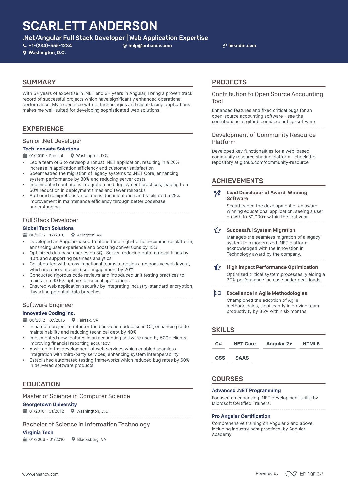 5 Angular Full Stack Developer Resume Examples & Guide for 2024