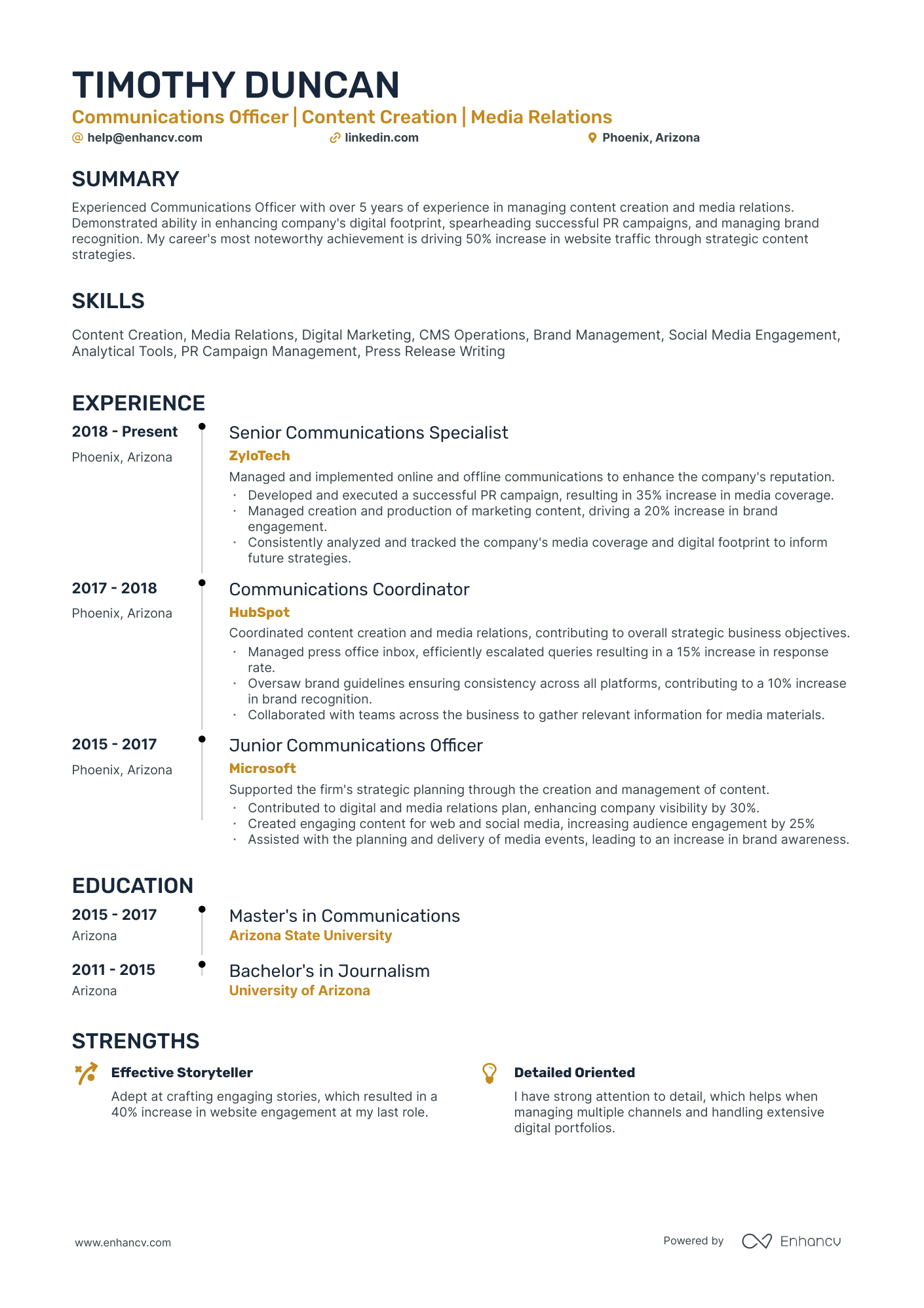 10 Communications Officer Resume Examples & Guide for 2025