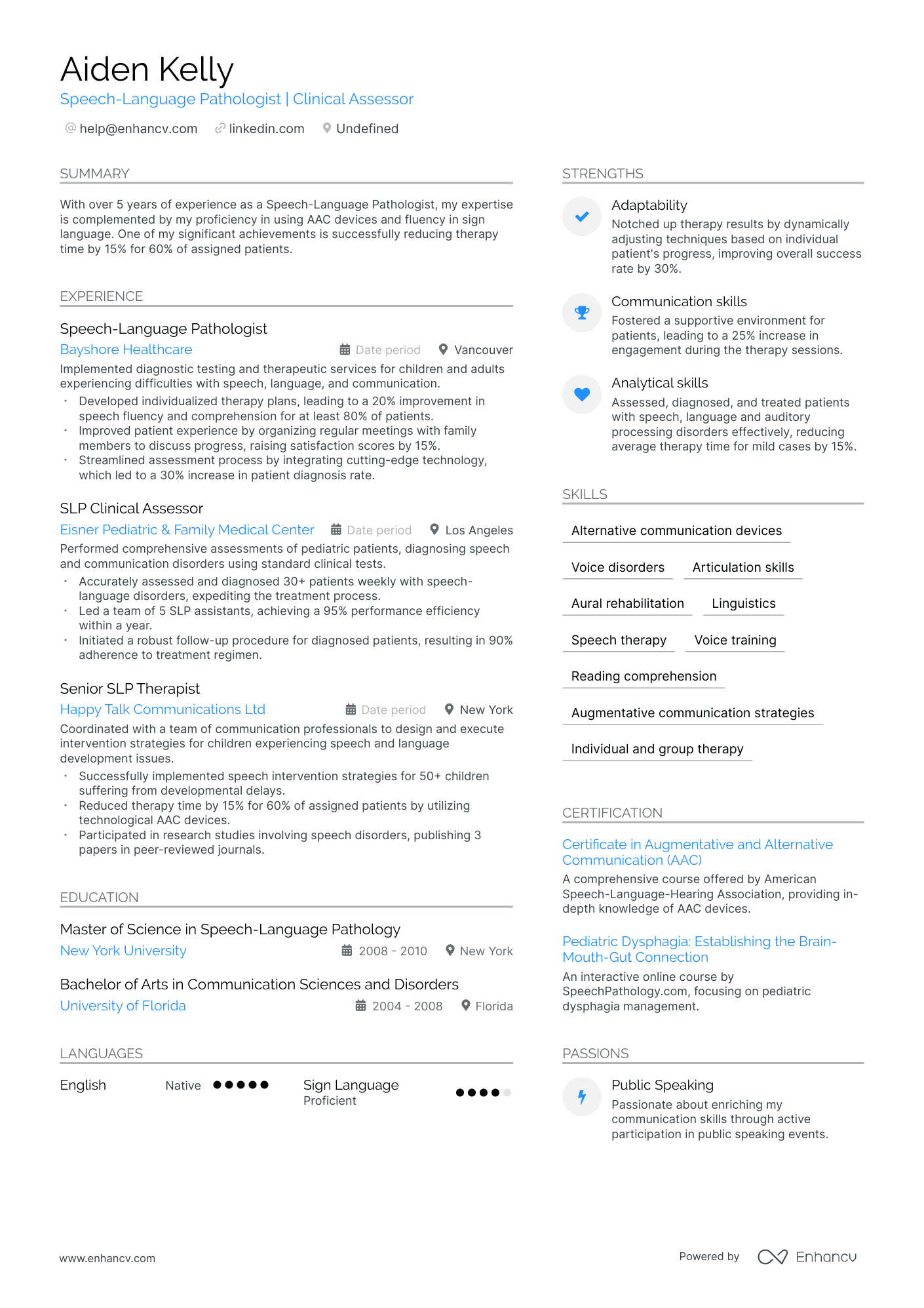 5 SLP Grad School Resume Examples & Guide for 2024