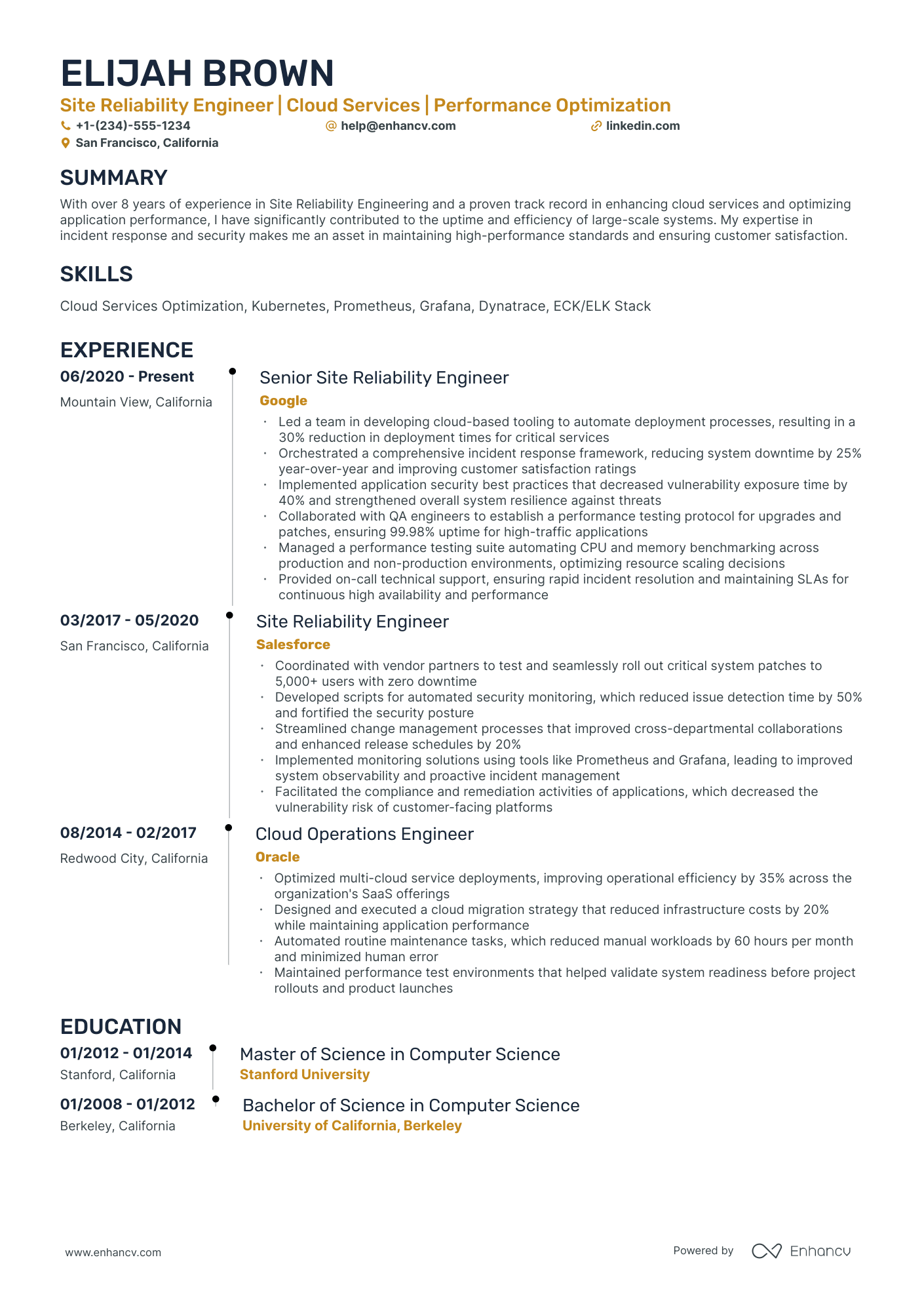10 Site Reliability Engineer Resume Examples & Guide for 2026