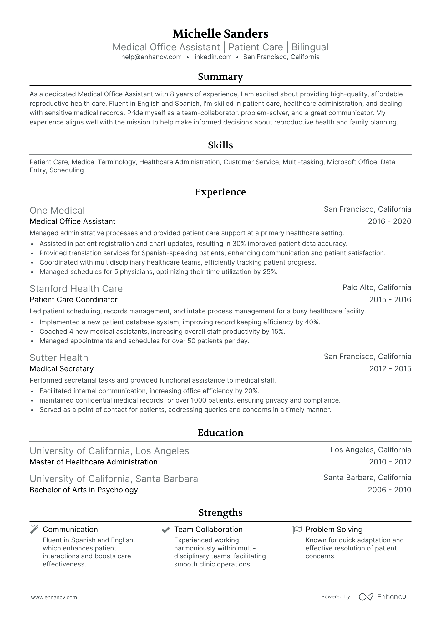 10 Medical Office Assistant Resume Examples & Guide for 2025
