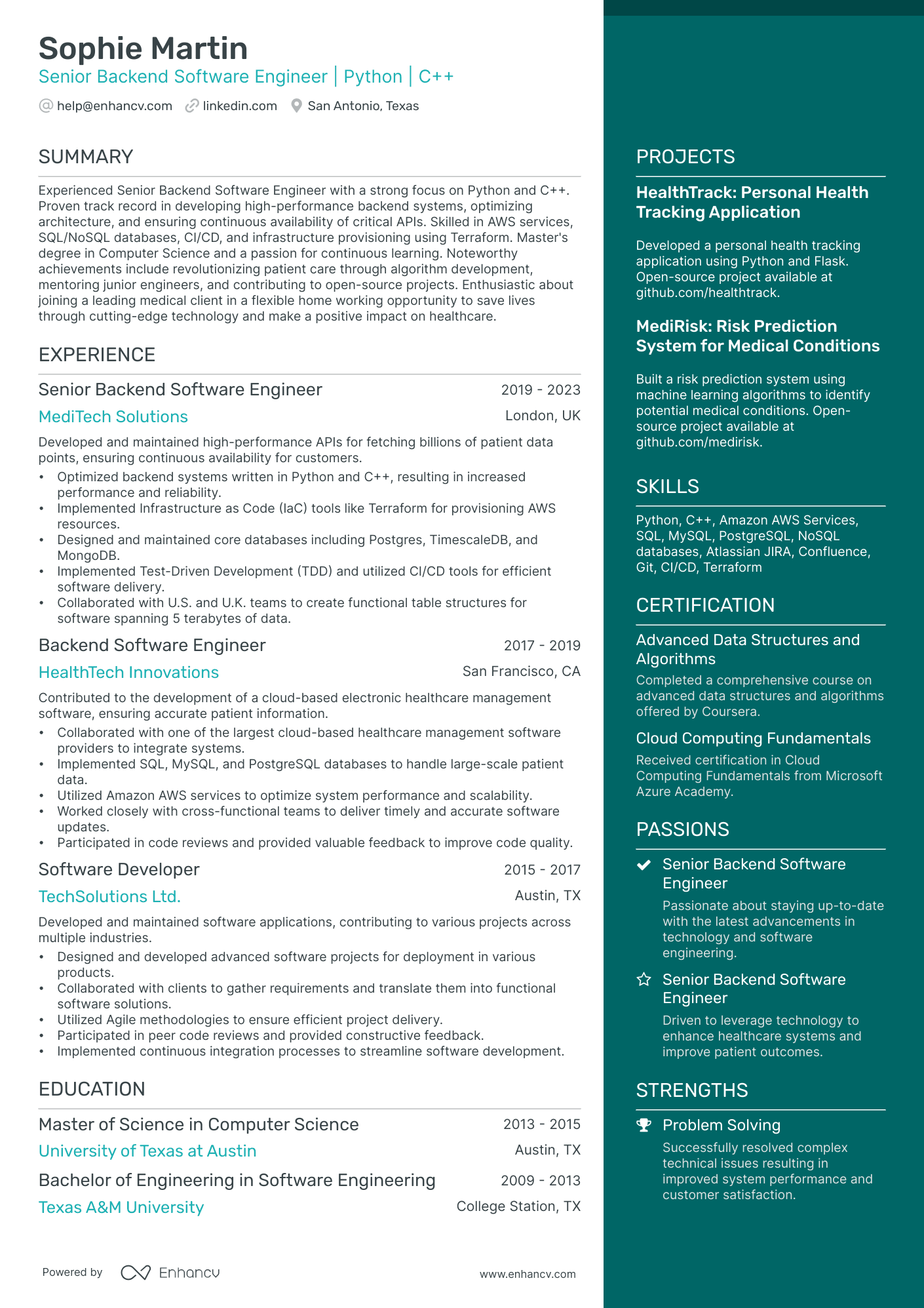 10 Backend Engineer Resume Examples & Guide for 2026