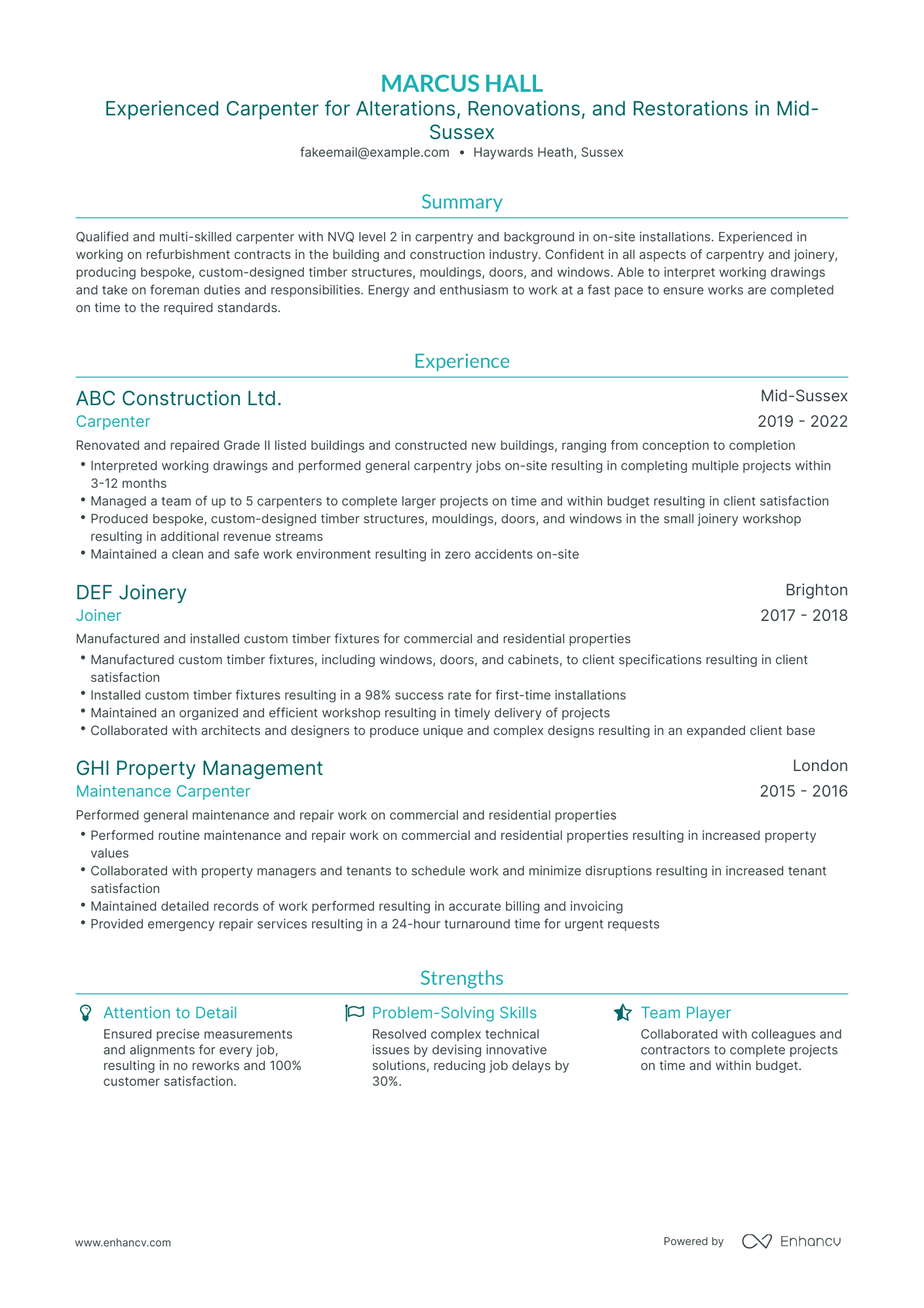 5 Carpenter Resume Examples & Guide for 2023