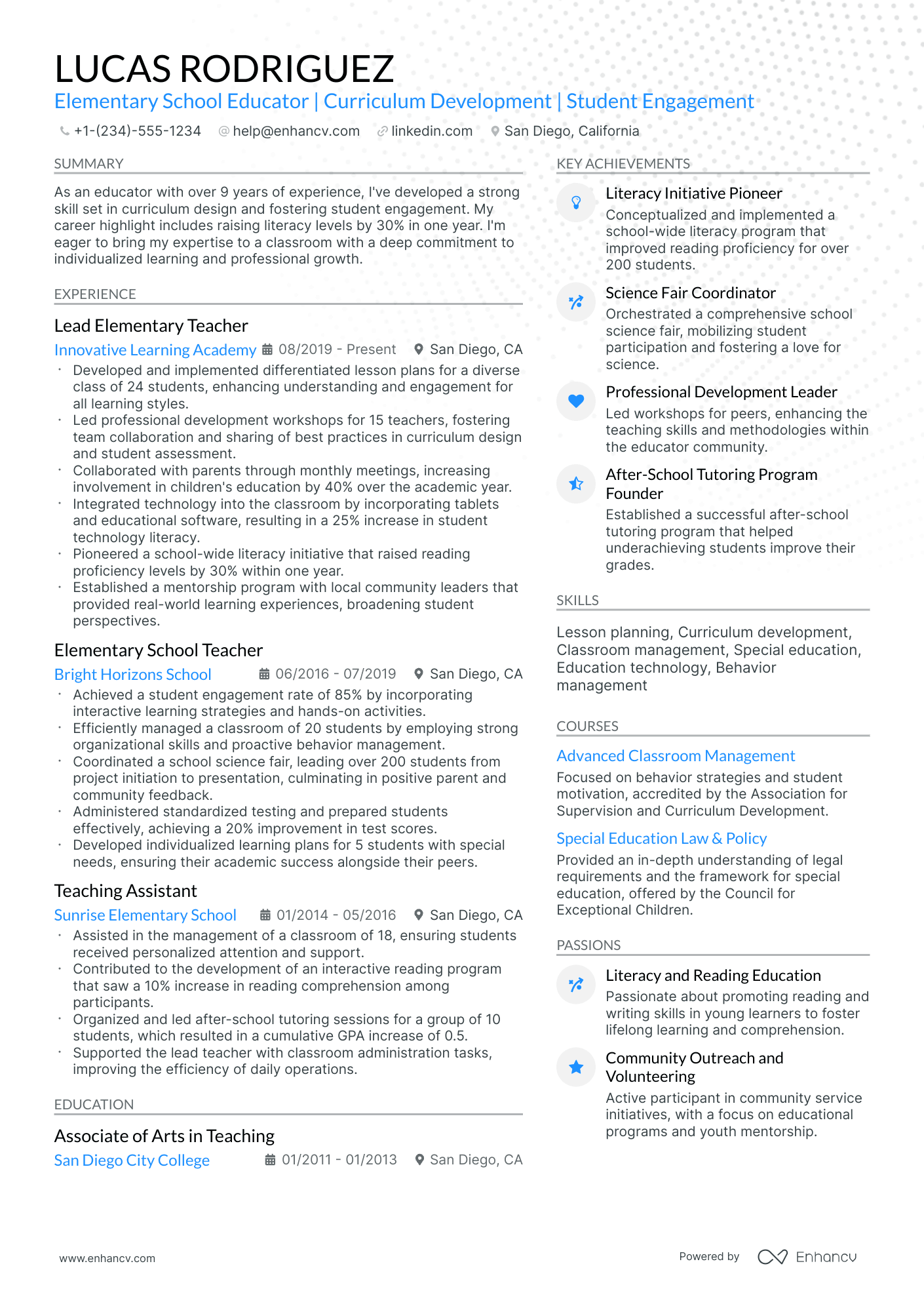 10 First Grade Teacher Resume Examples & Guide for 2025