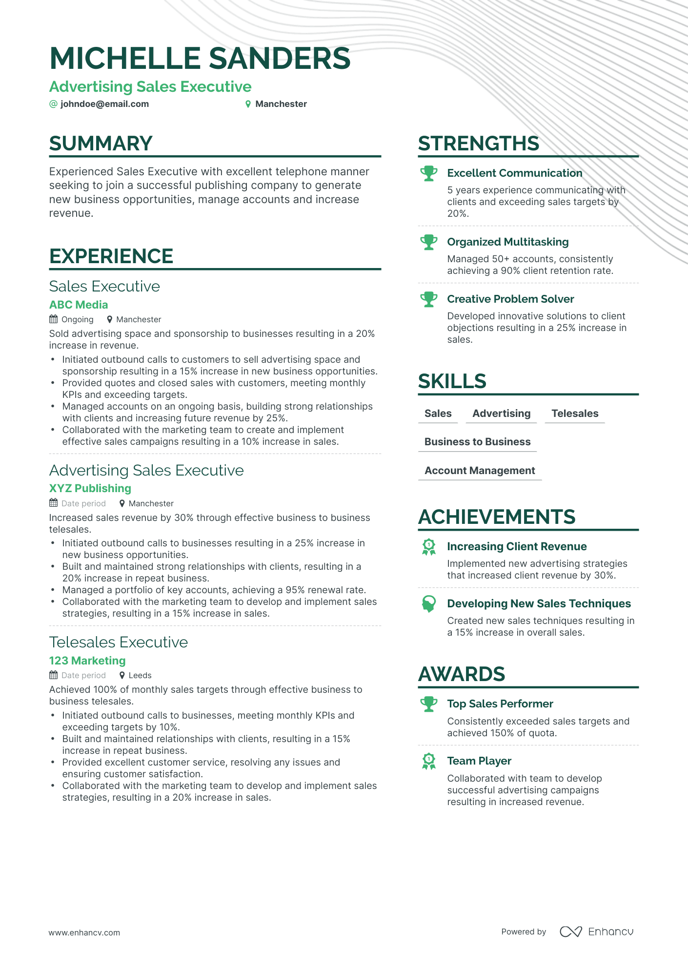 5 Advertising Sales Executive Resume Examples & Guide for 2023
