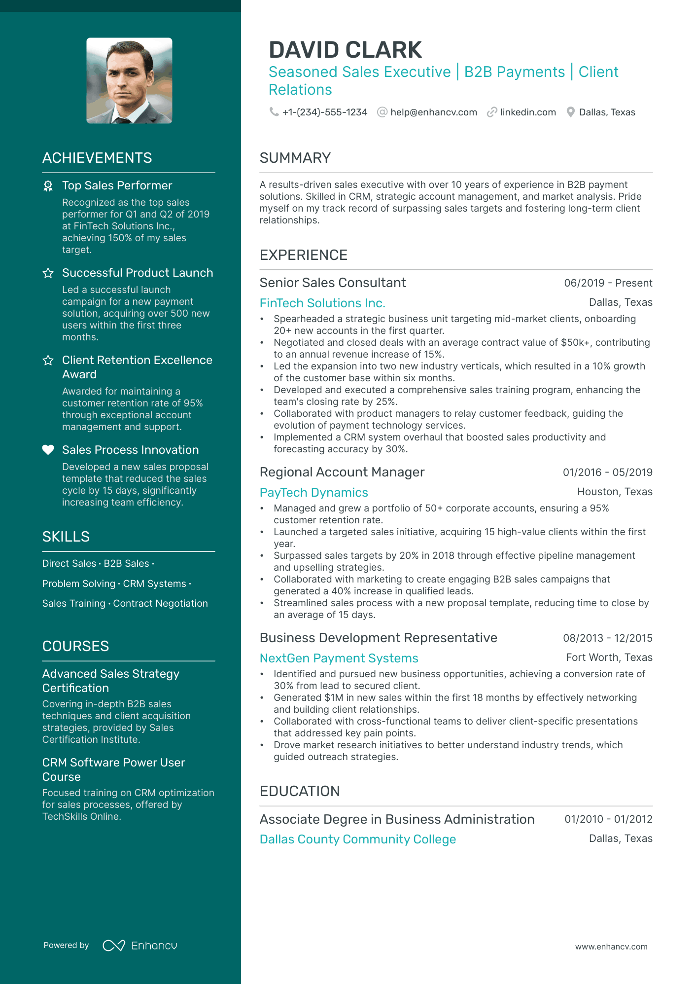 5 B2B Sales Resume Examples & Guide for 2024