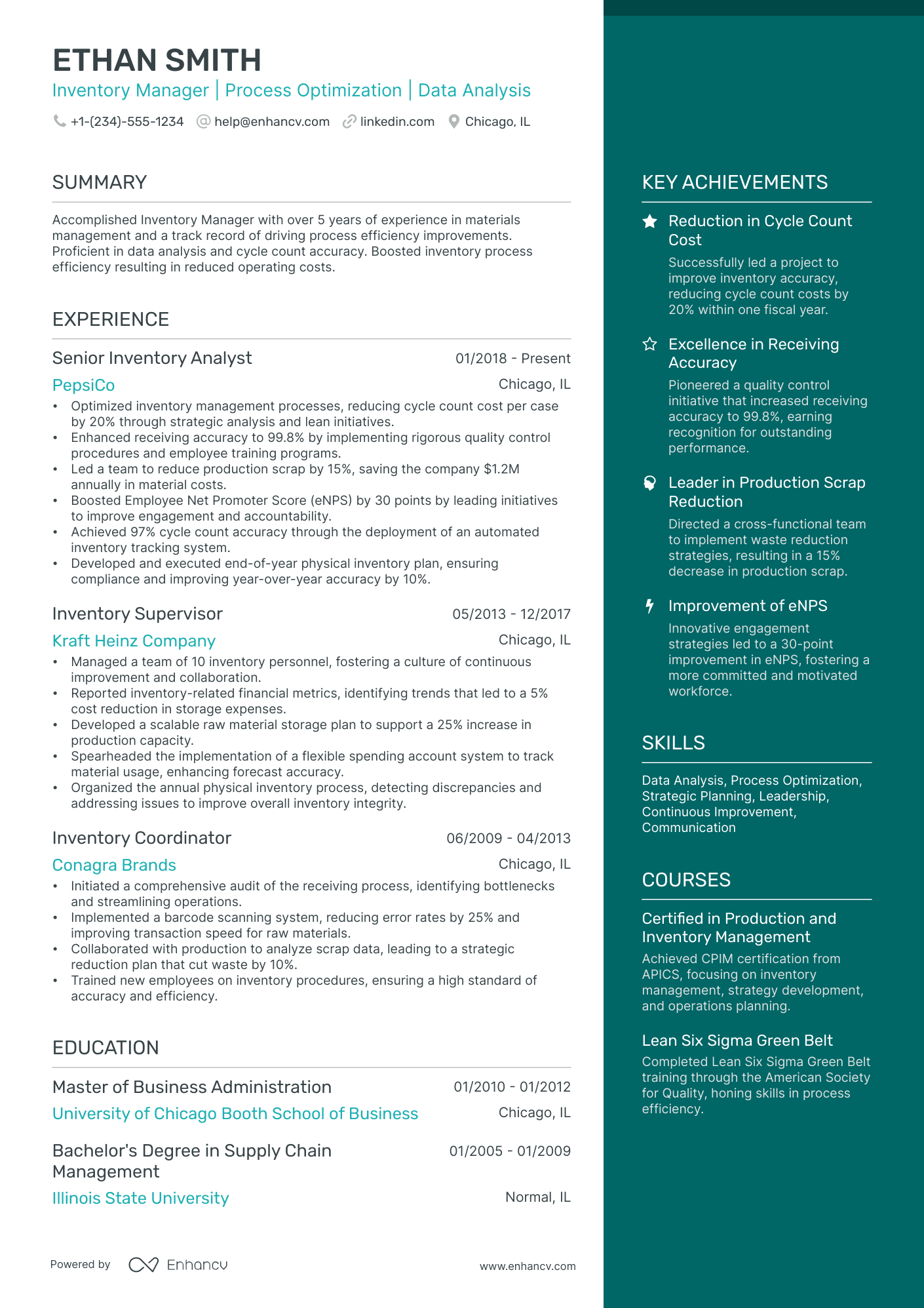 10 Inventory Manager Resume Examples & Guide for 2025