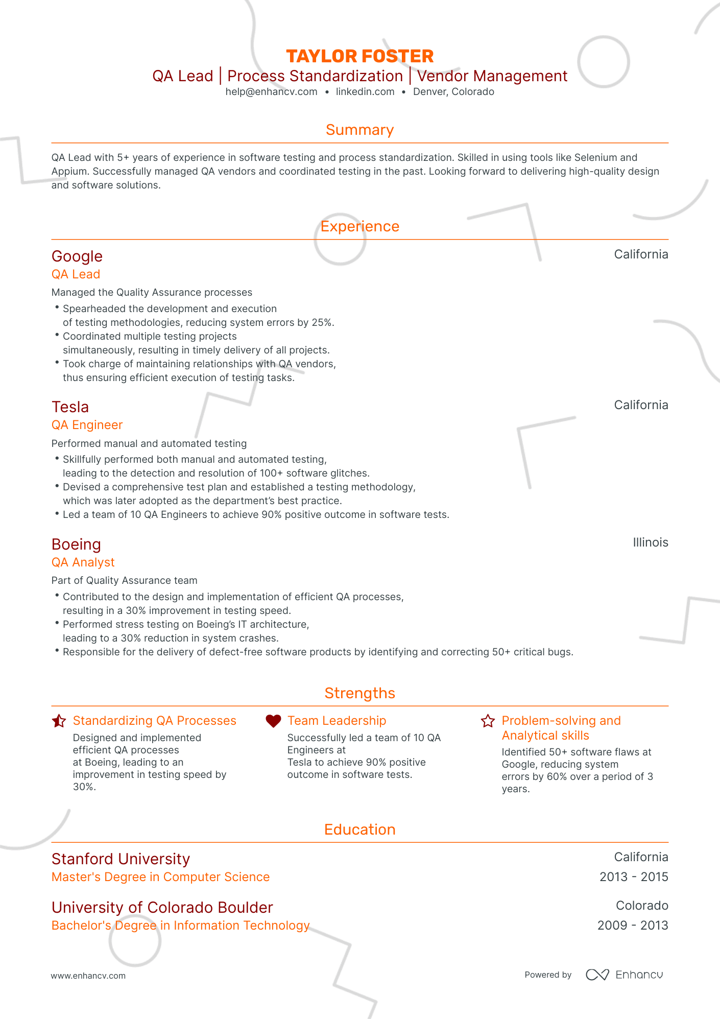 5 QA Lead Resume Examples & Guide for 2024