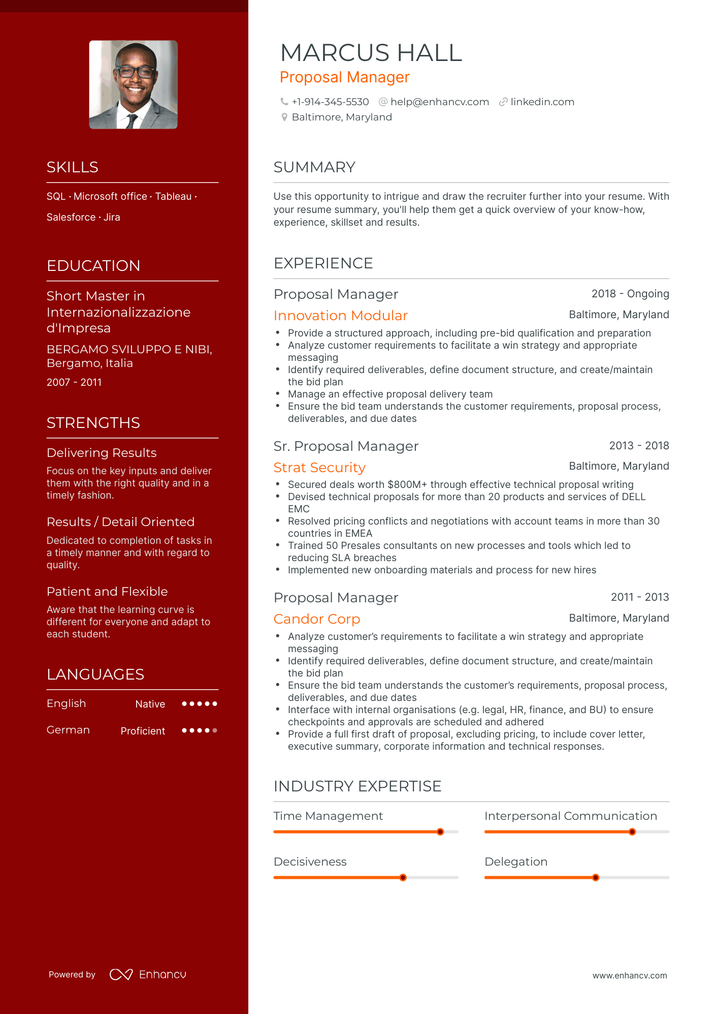 Proposal Manager Resume Examples & Guide for 2023 (Layout, Skills ...