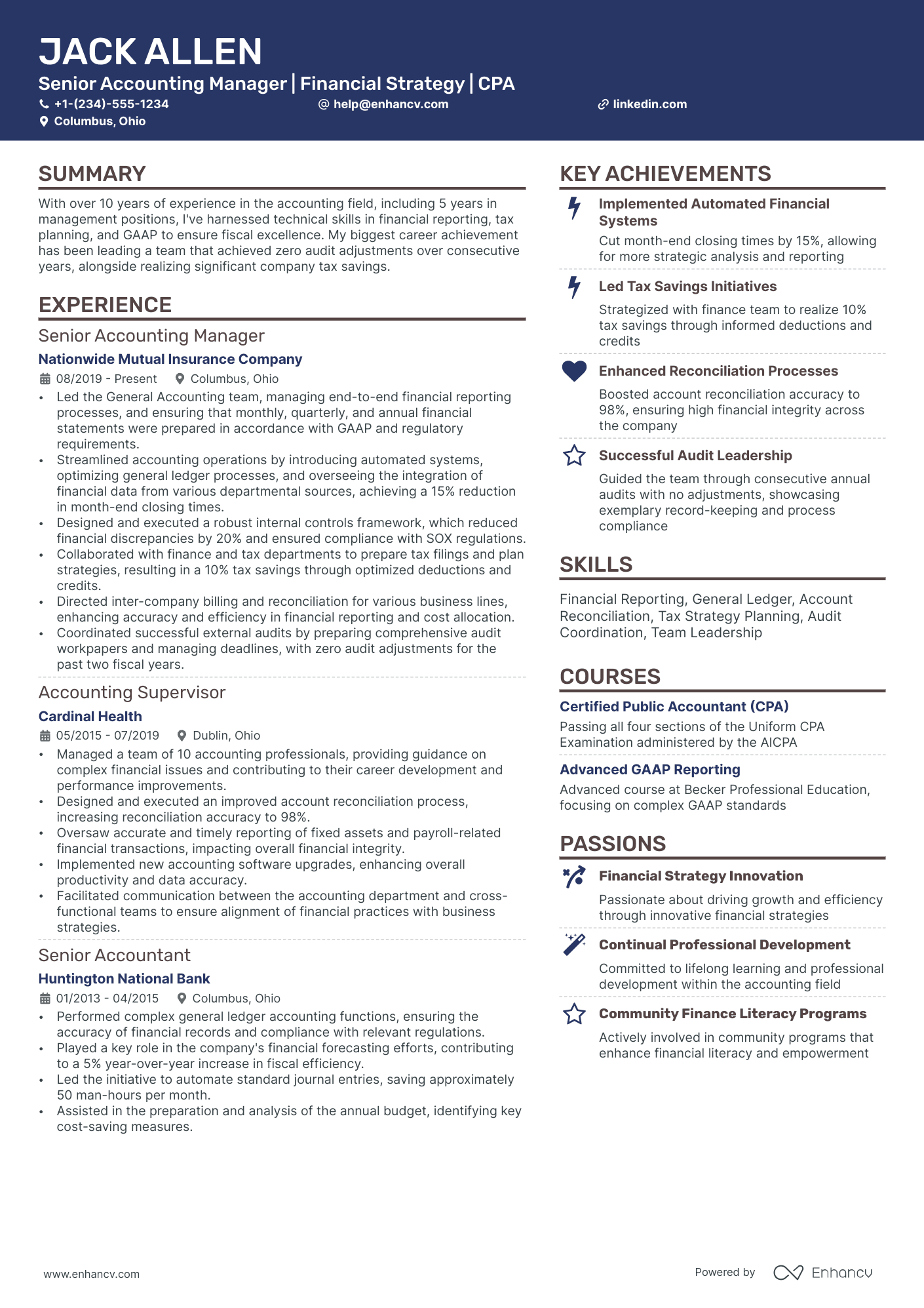 10 Financial Reporting Manager Resume Examples & Guide for 2026