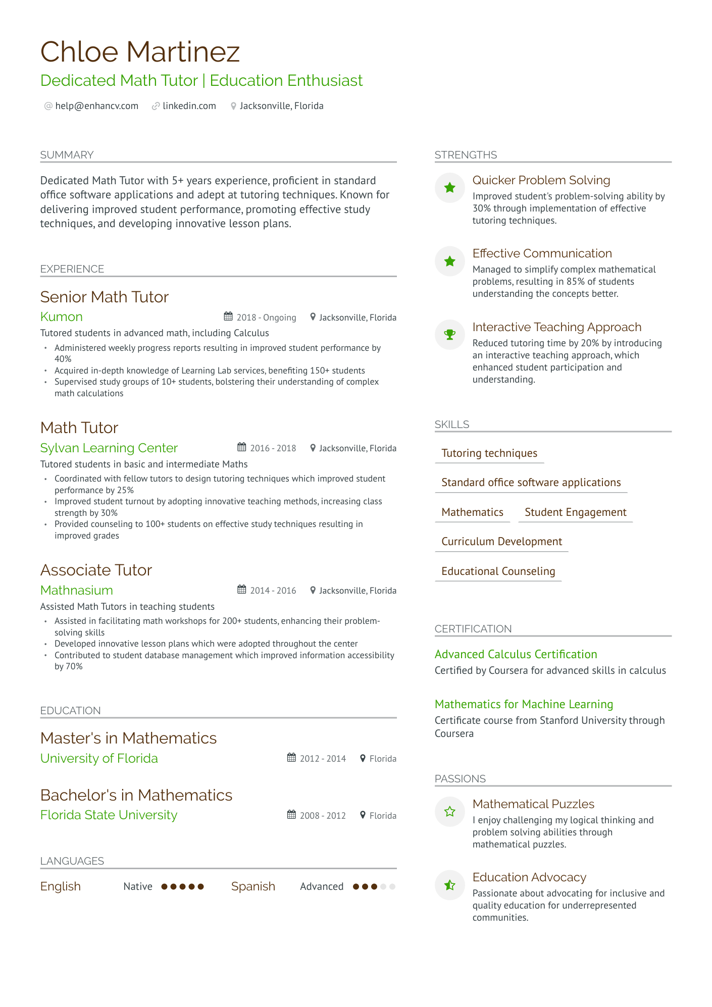 5 Tutor Resume Examples & Guide for 2024