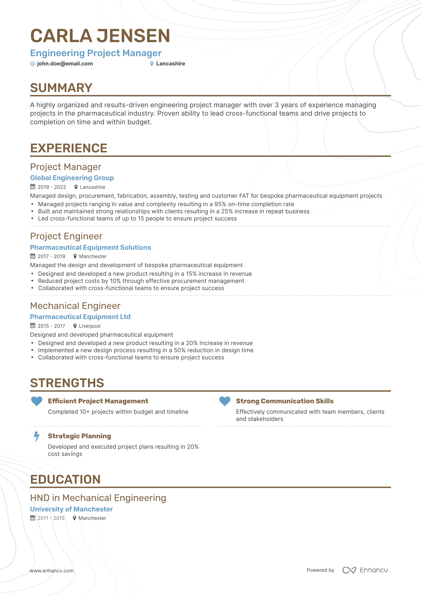 5 Engineering Project Manager Resume Examples & Guide for 2023