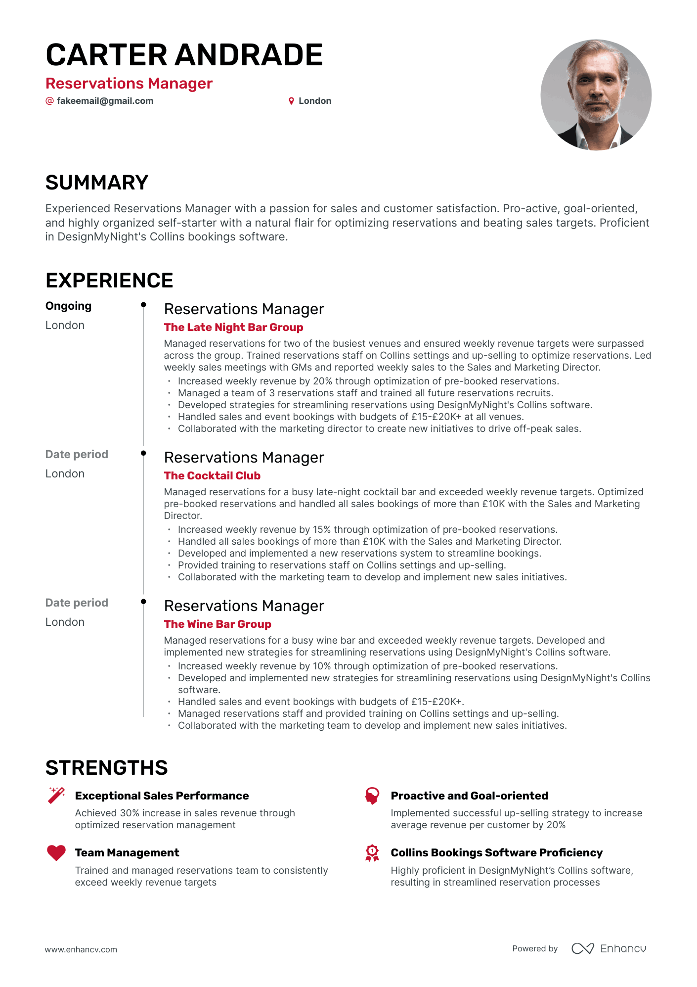 5 Reservations Manager Resume Examples & Guide for 2024