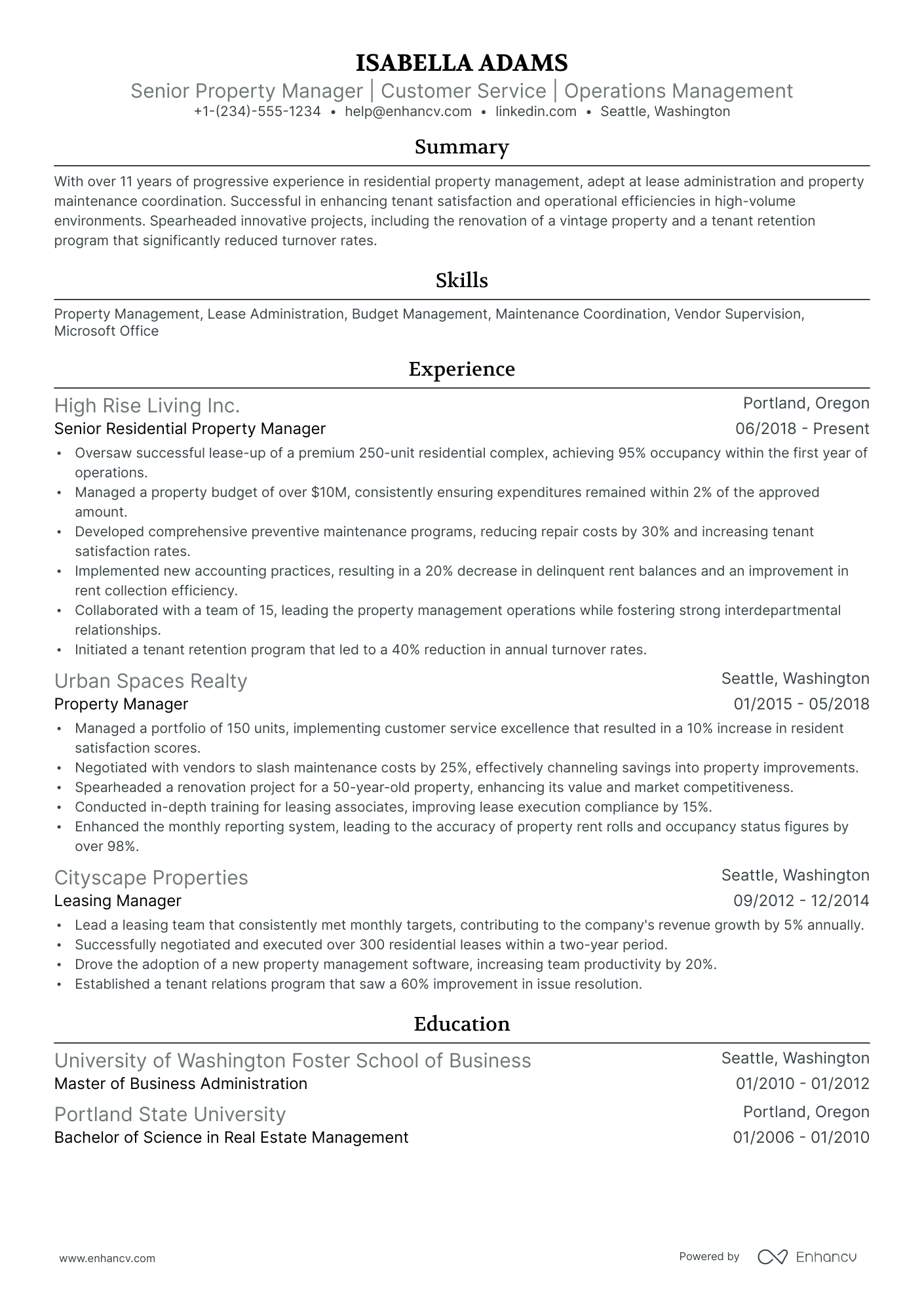 10 Residential Property Manager Resume Examples & Guide for 2026