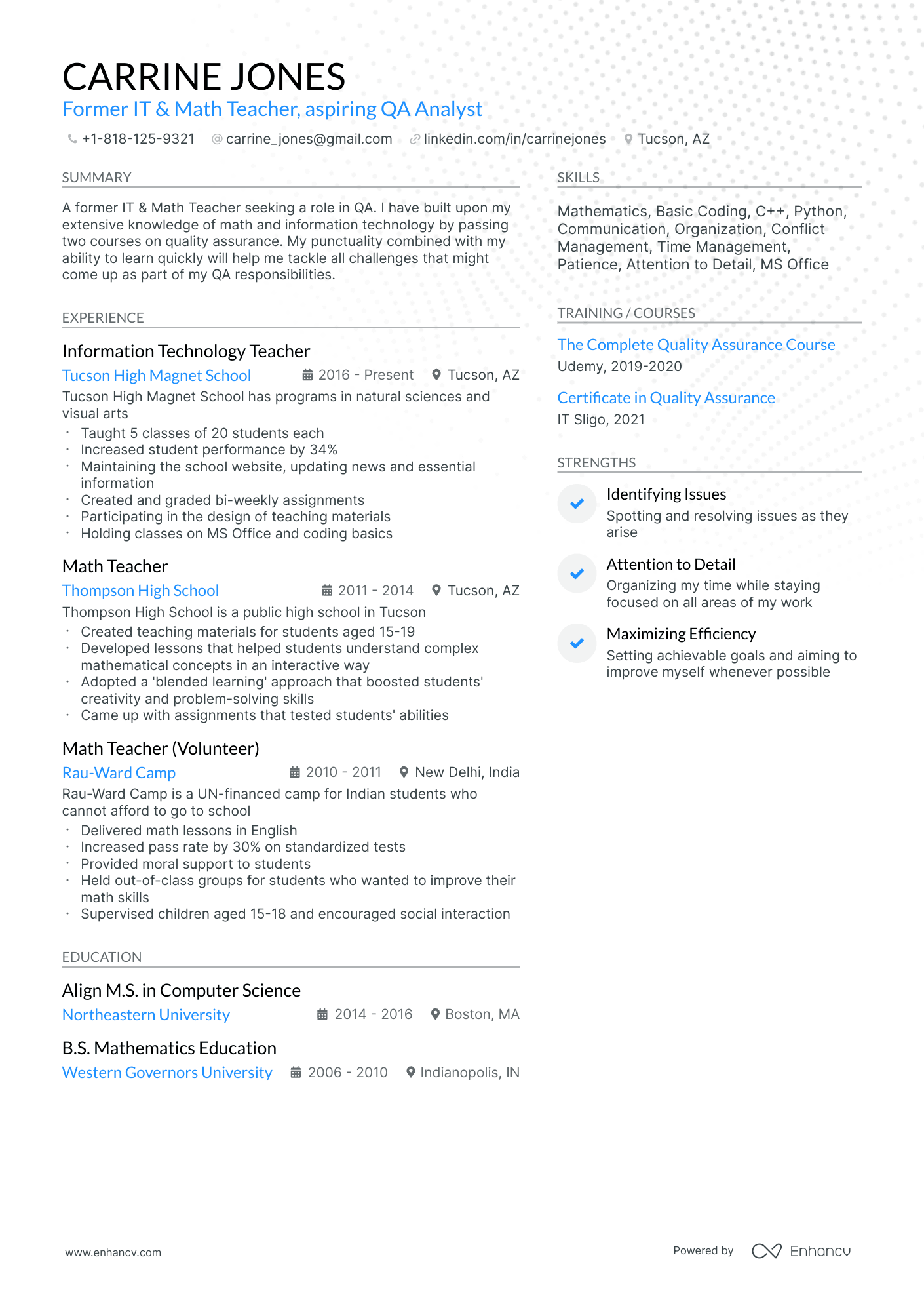 10 Teacher Career Change Resume Examples & Guide for 2025