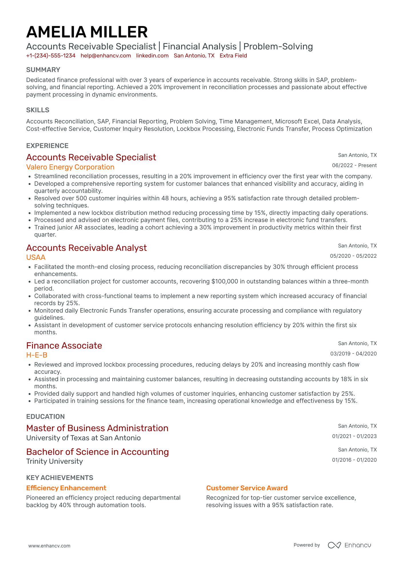 17 Accounts Receivable Resume Examples - March 2026