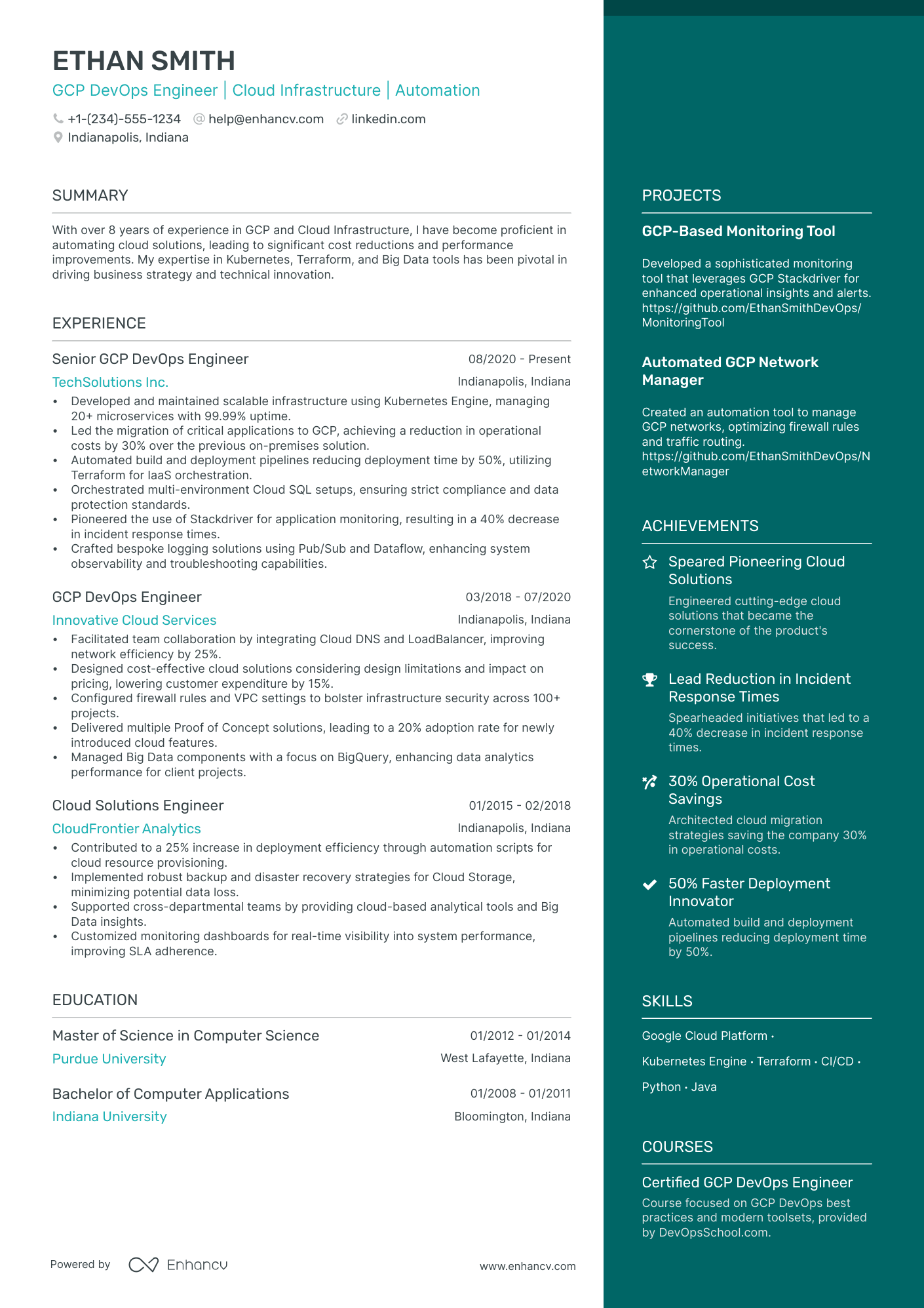 5 GCP Devops Engineer Resume Examples & Guide for 2024