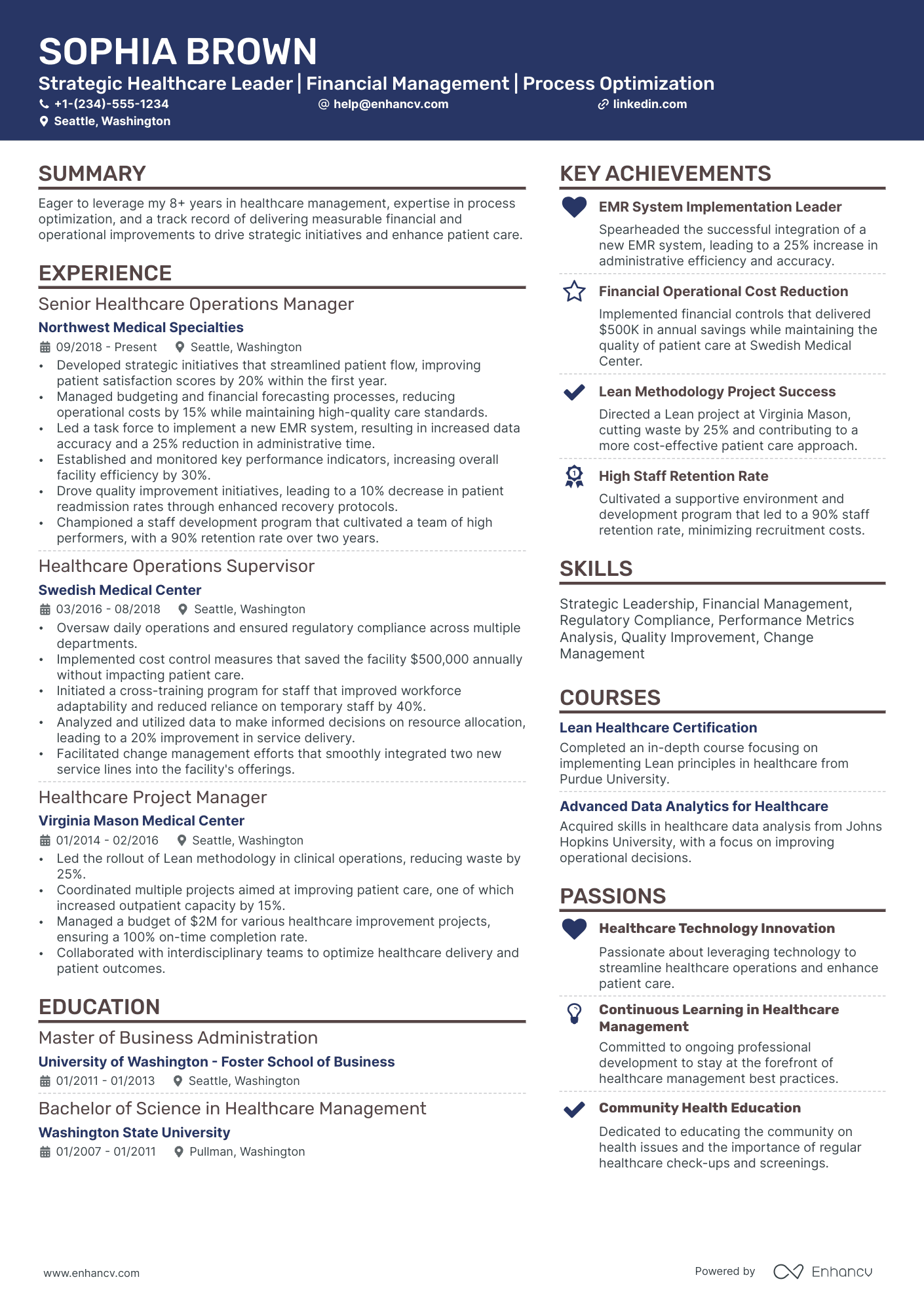 10 Healthcare Operations Manager Resume Examples & Guide for 2026
